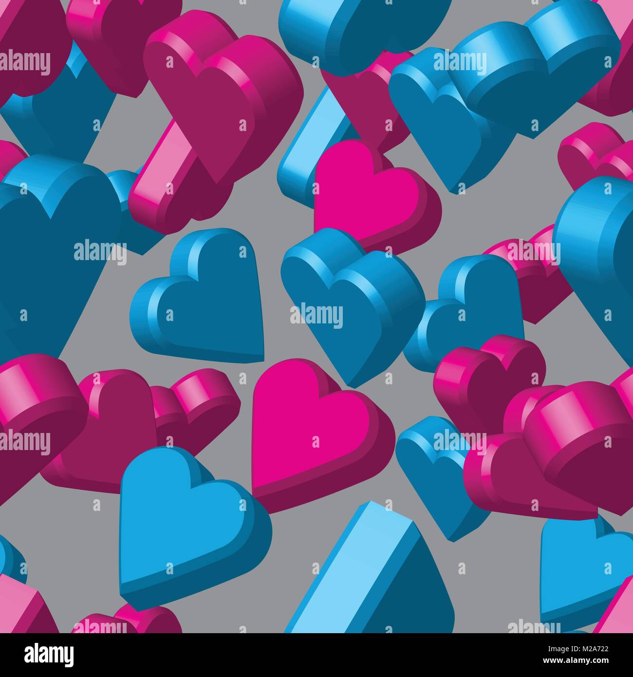 Pattern 3d pink hearts Stock Vector Images - Alamy