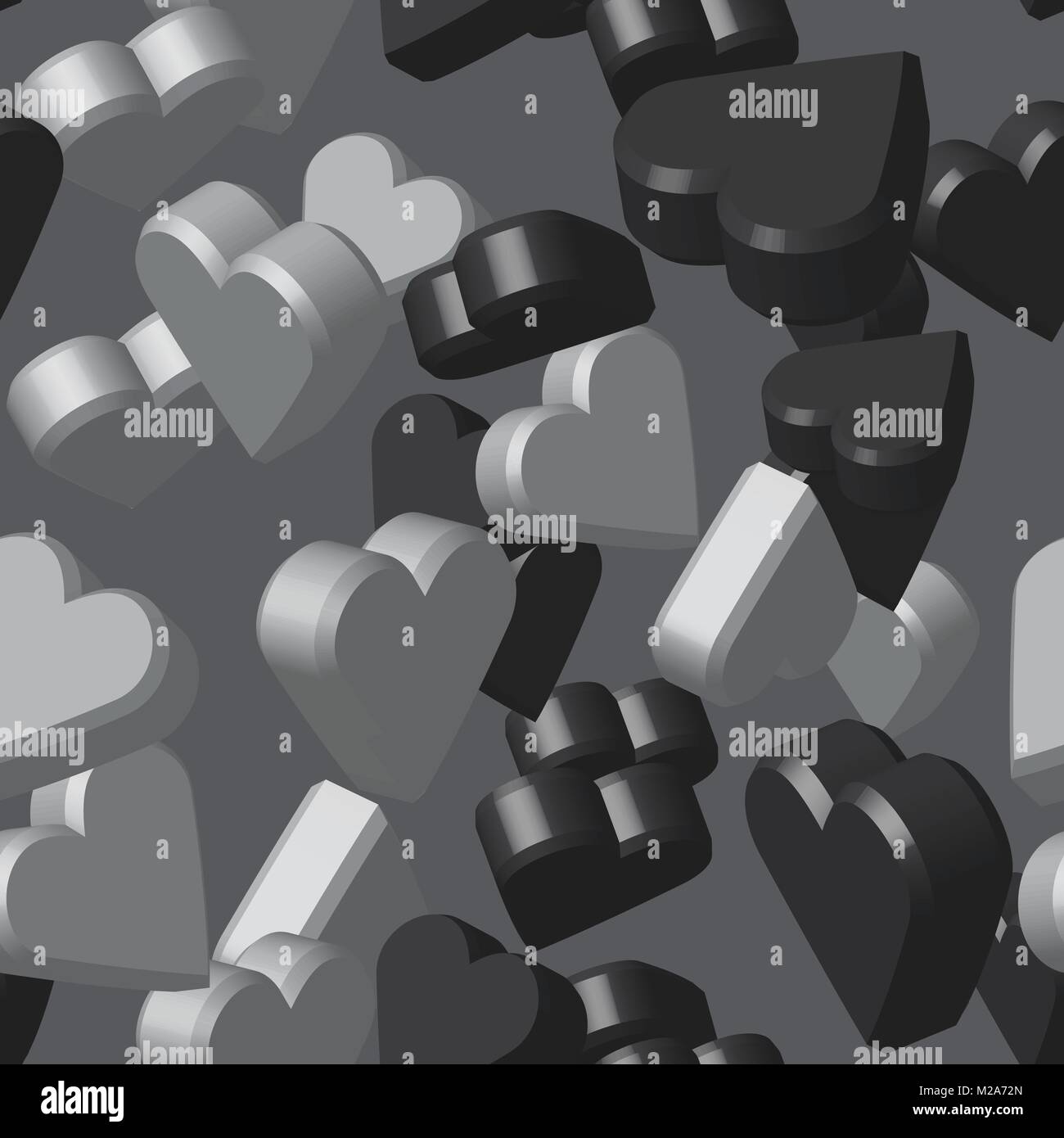 Grey Black Hearts Seamless Pattern Stock Vector Image & Art - Alamy