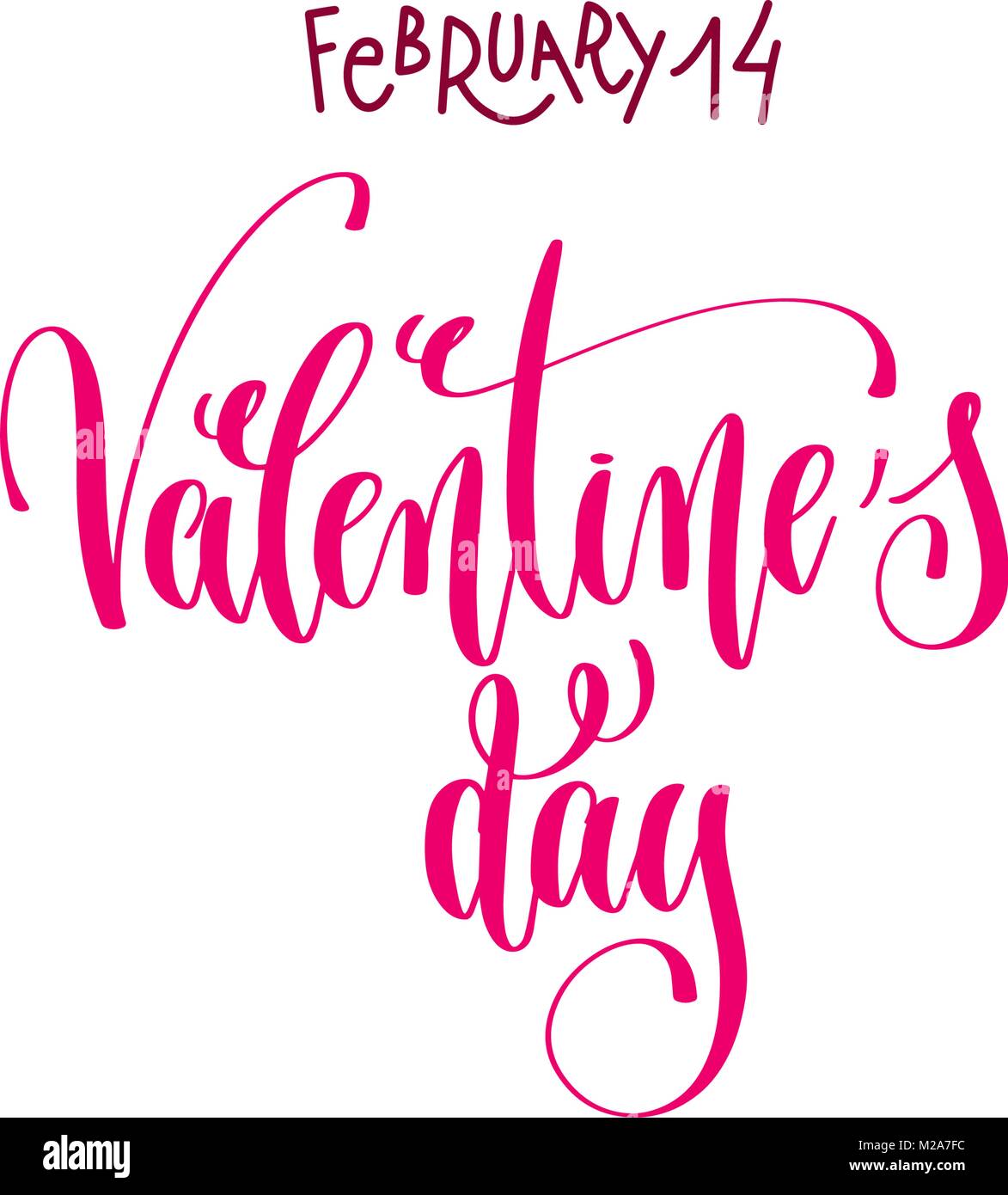 february 14 - valentine's day - hand lettering inscription text Stock ...