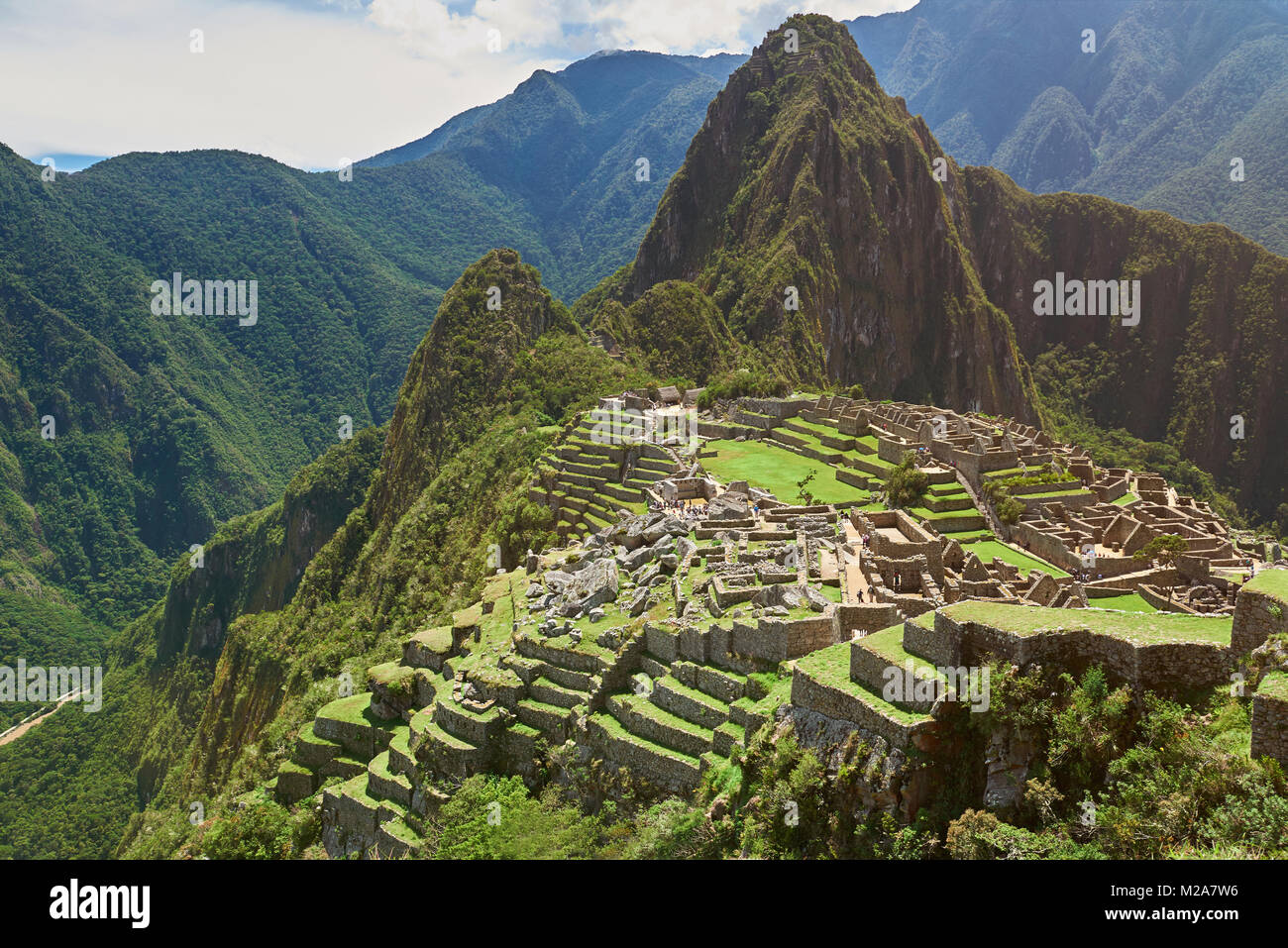 Photo from drone of Machu Picchu in peruvian mountain landscape Stock ...
