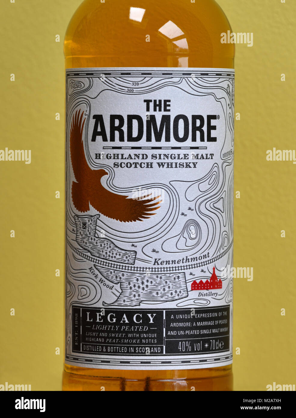 Detail of Label on bottle of The Ardmore Legacy Highland single malt ...