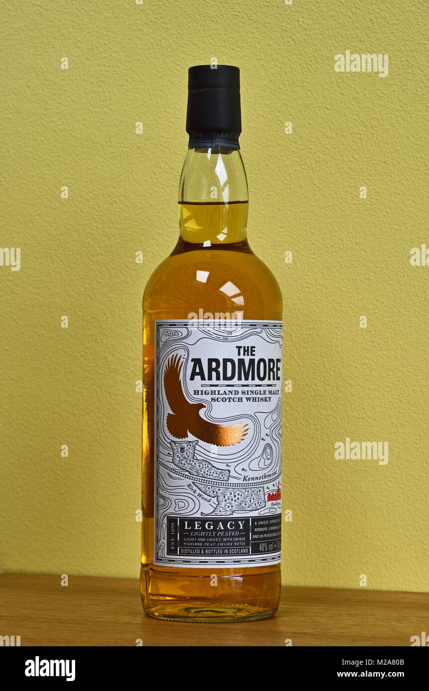 Bottle of The Ardmore Legacy Highland single malt Scotch whisky Stock ...