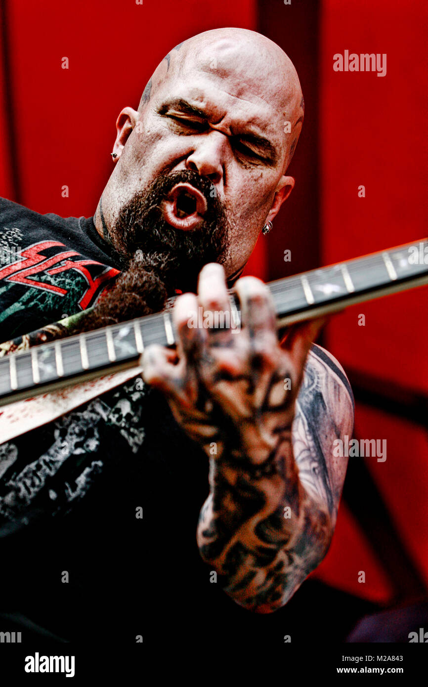 The American trash metal band Slayer performs a live concert at the ...