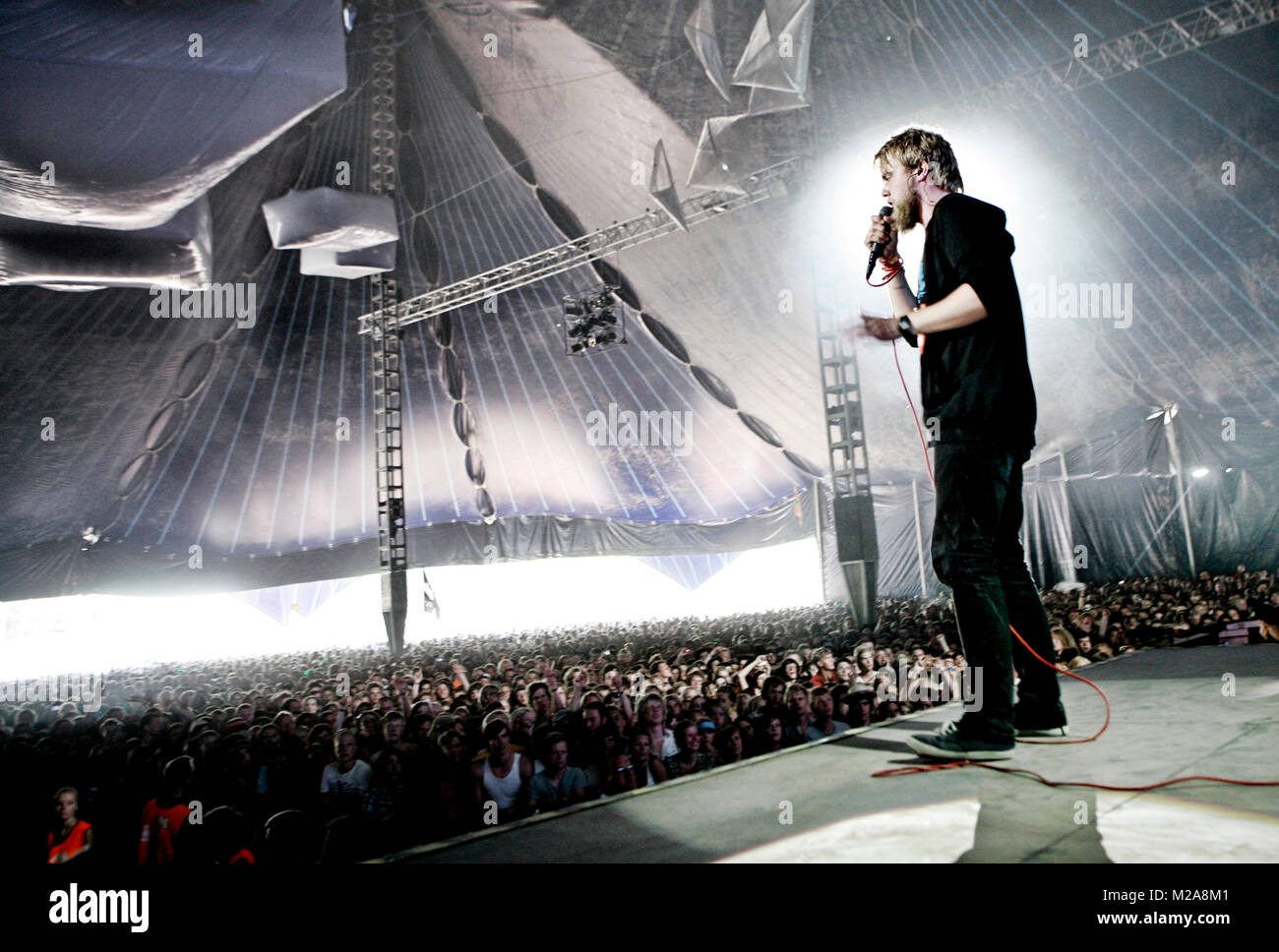 The Danish electronic rock band Veto performs a live concert at ...
