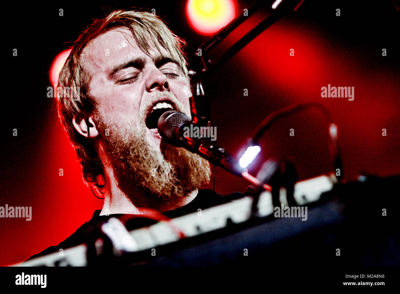 The Danish electronic rock band Veto performs a live concert at ...