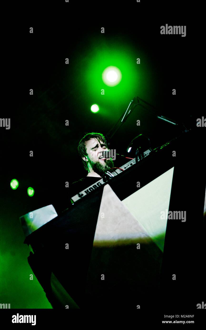 The Danish electronic rock band Veto performs a live concert at ...