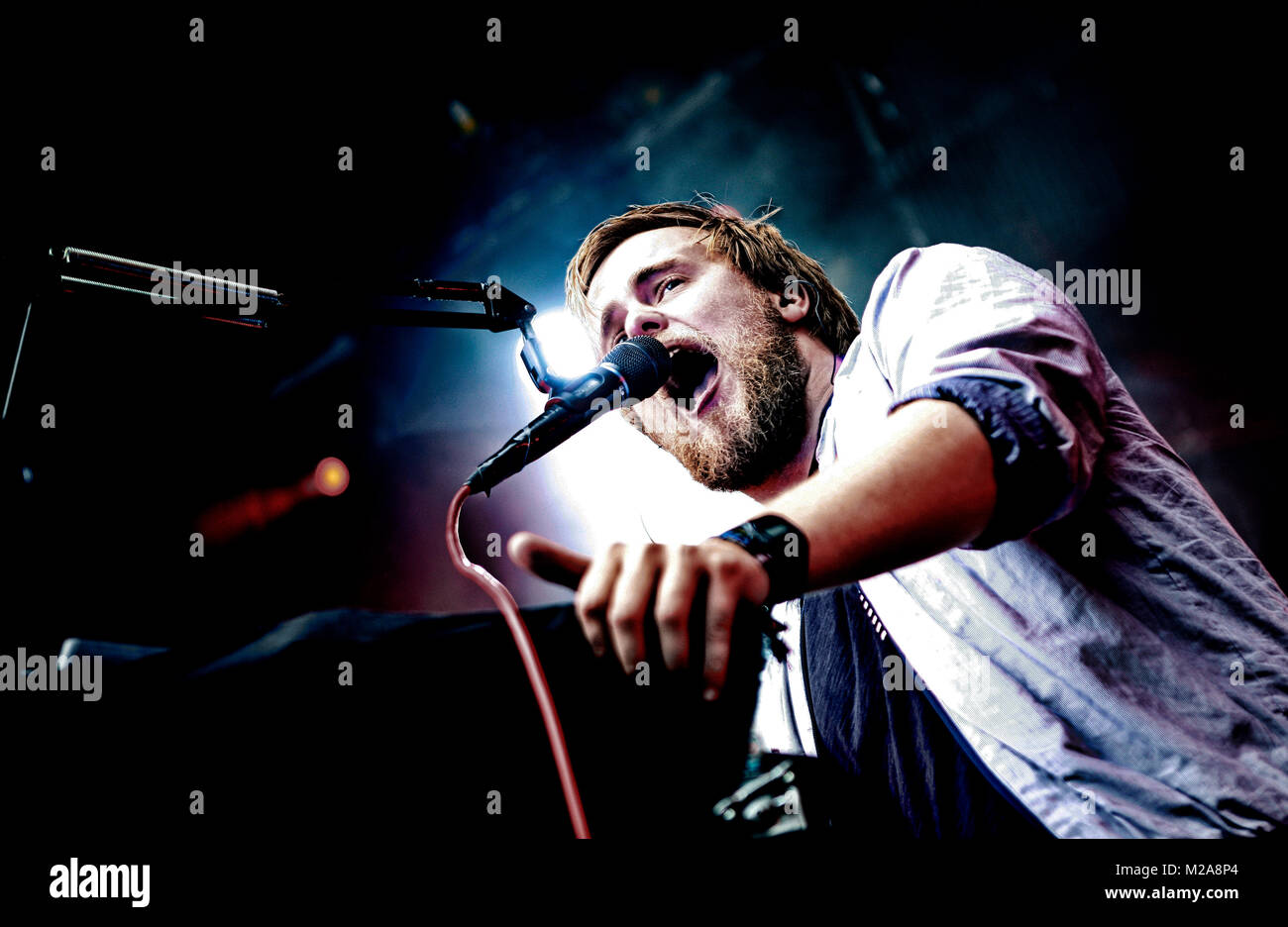 The Danish electronic rock band Veto performs a live concert at ...