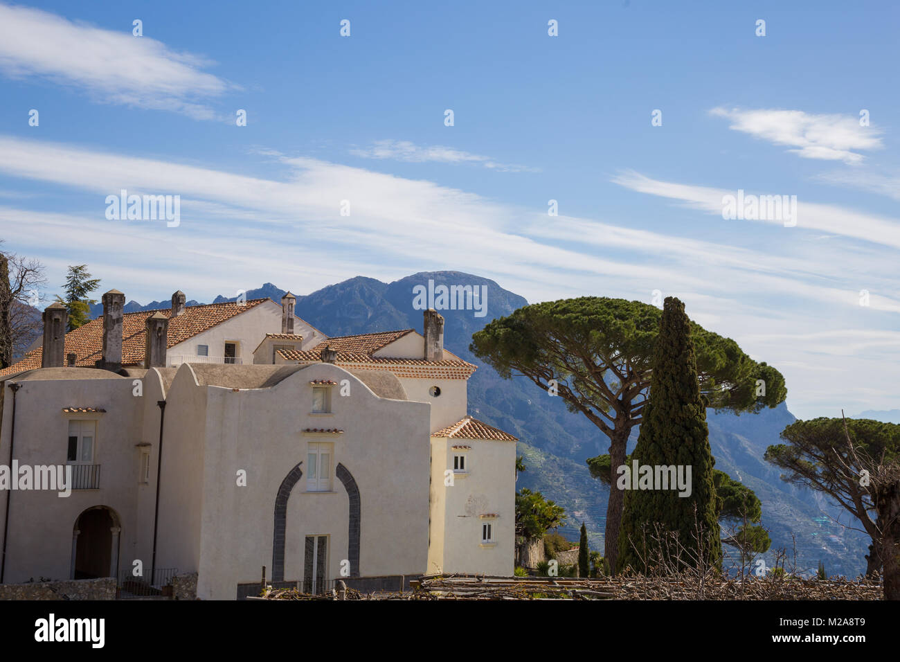 Ravello, Campania, Italy 12 March 2017 entrance of the church of ...