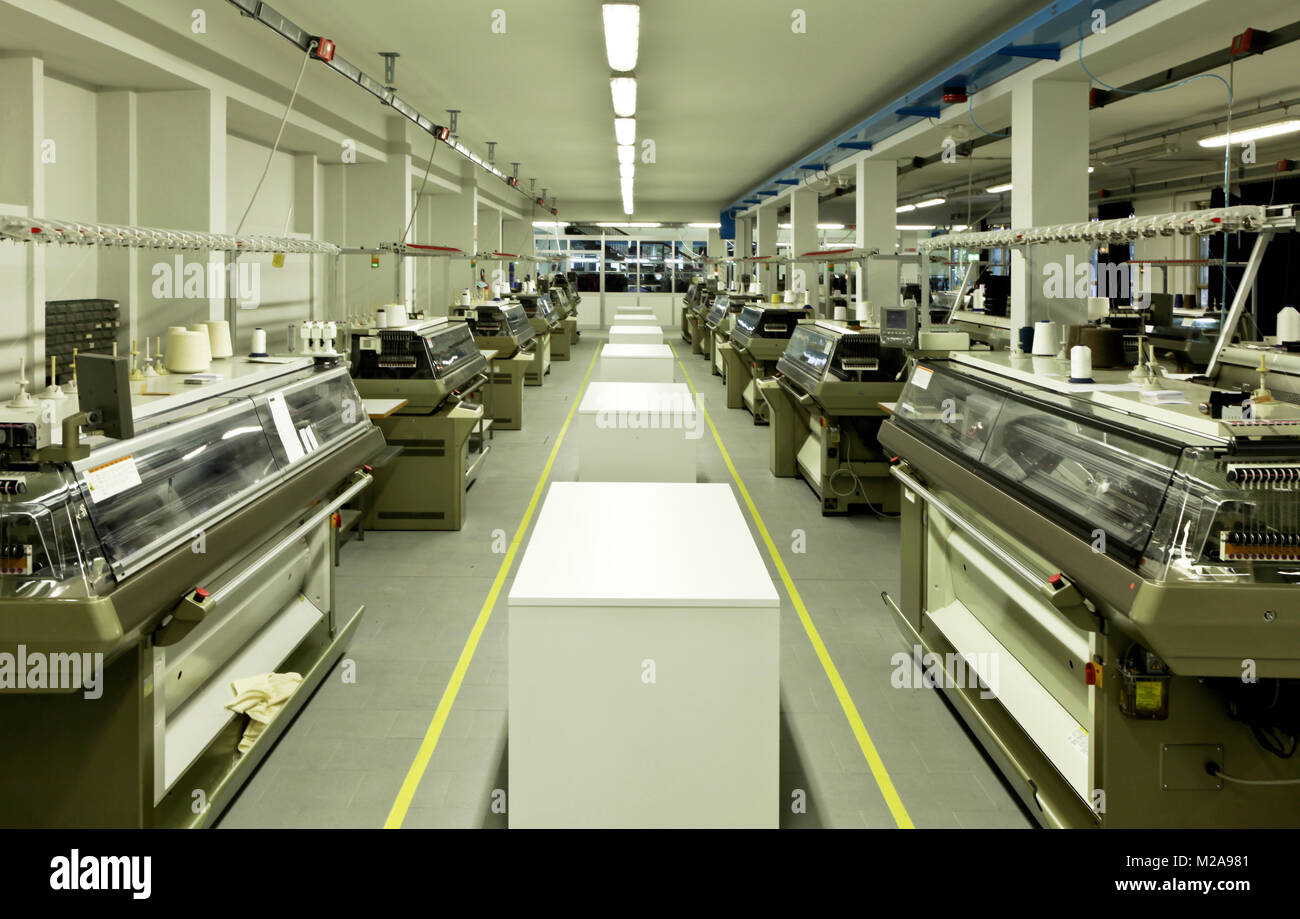Industrial textile factory, interior Stock Photo - Alamy
