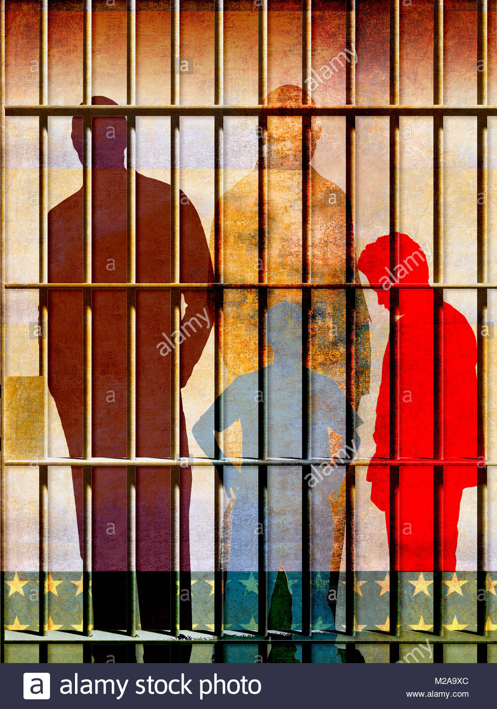 Prison Bars Silhouette Stock Photos & Prison Bars Silhouette Stock ...