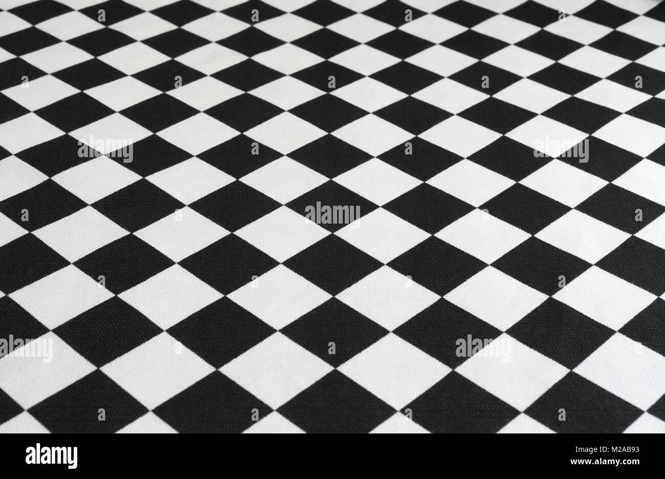 Side view of black and white checkerboard fabric Stock Photo - Alamy