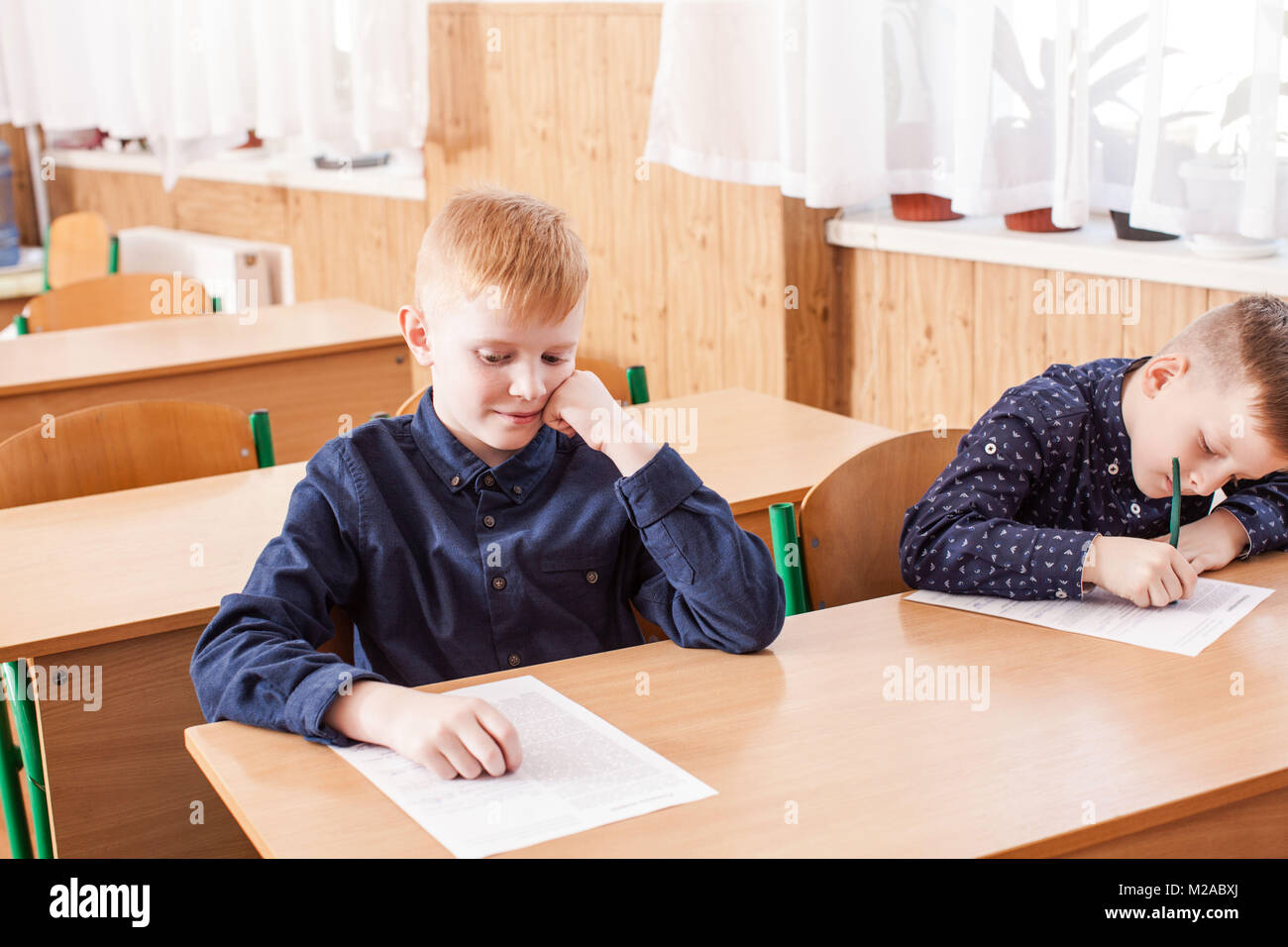 Children taking an exam Stock Photo - Alamy