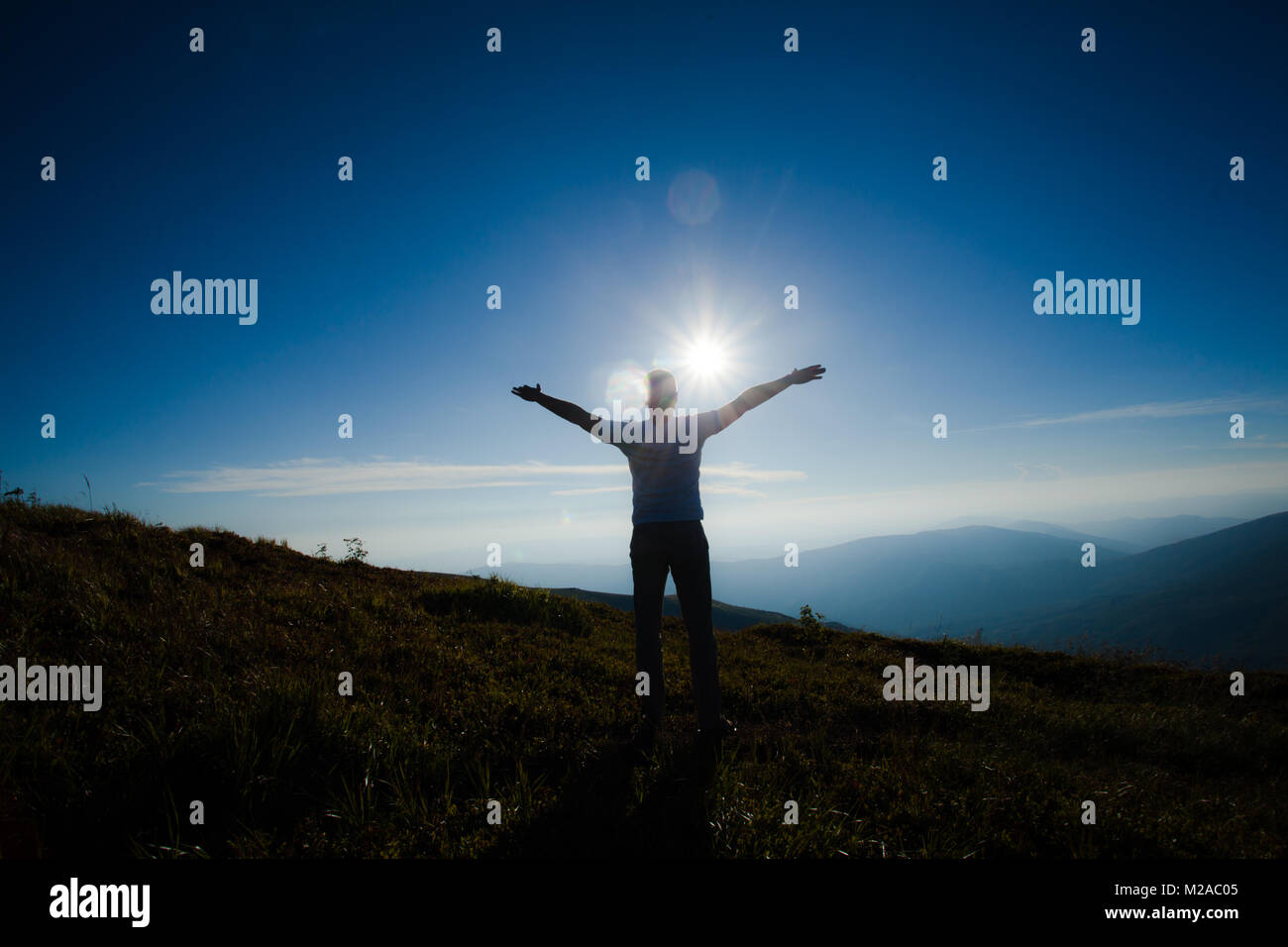 The man enjoying freedom Stock Photo - Alamy