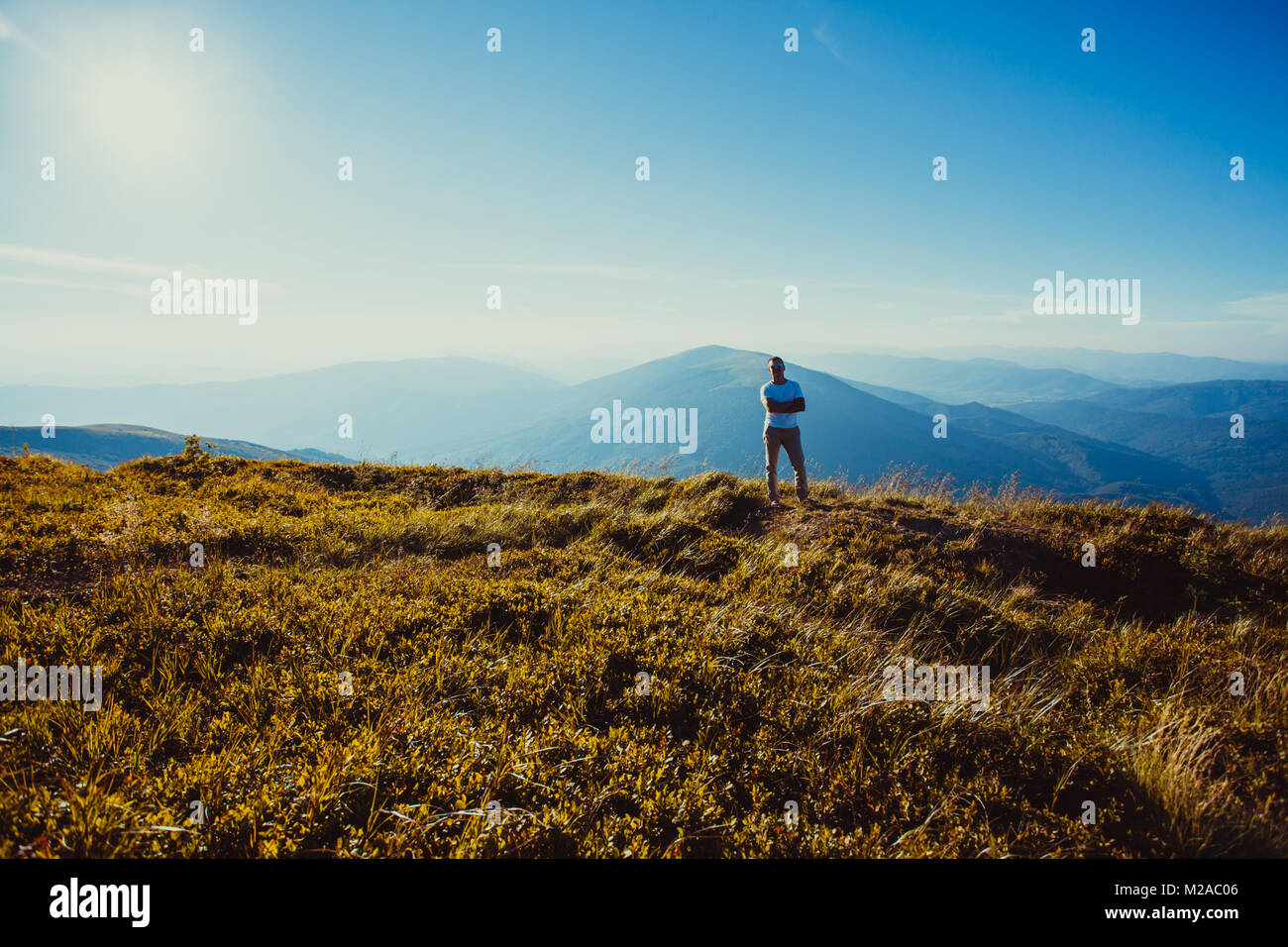 The man enjoying freedom Stock Photo - Alamy