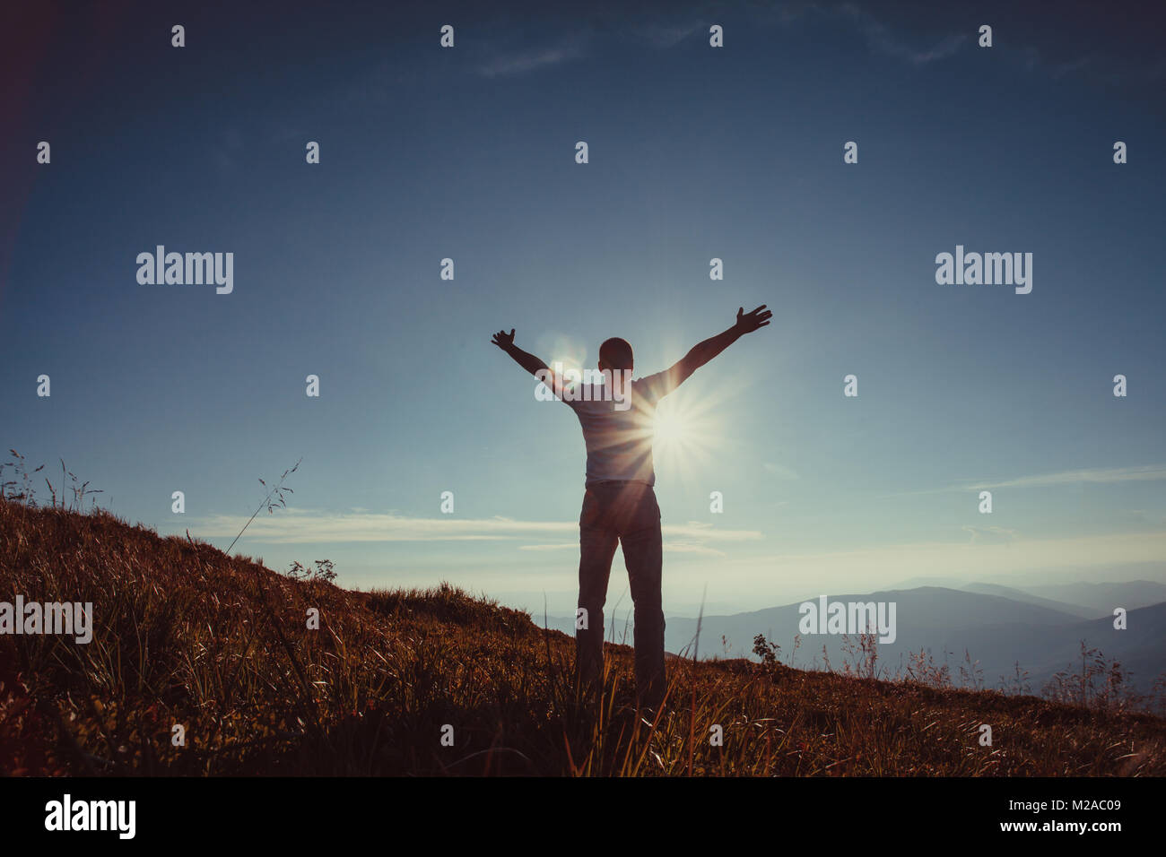 The man enjoying freedom Stock Photo - Alamy