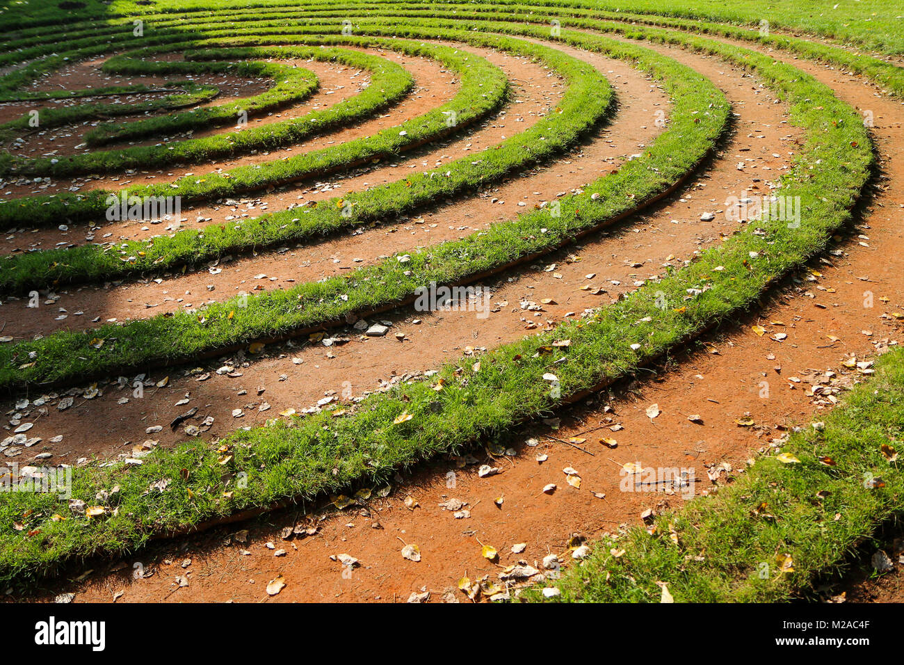 A detail picture of a maze or labyrinth made from grass and soil Stock ...