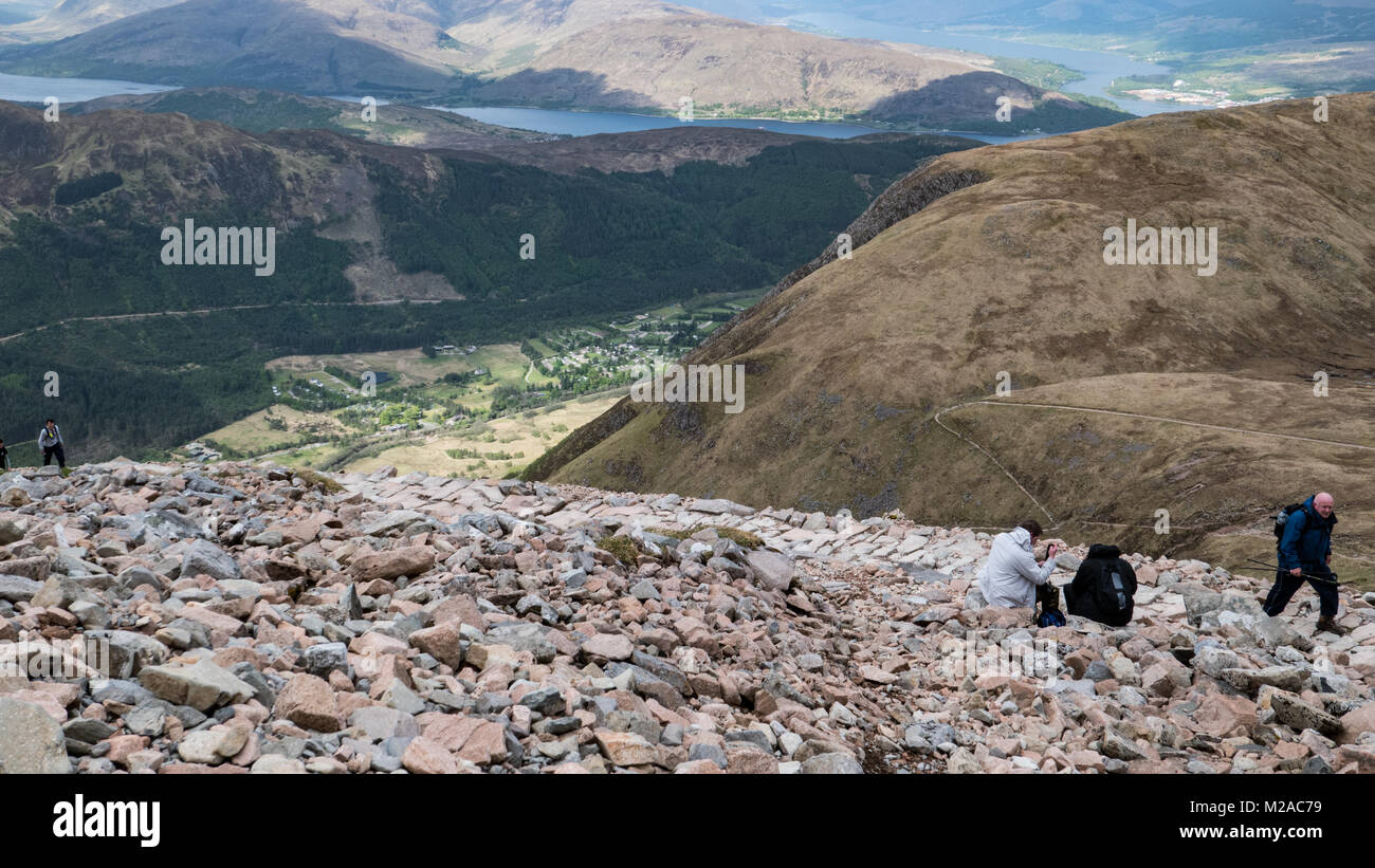 Footpath to the summit of Ben Nevis, Fort William, Scotland. UK Stock ...