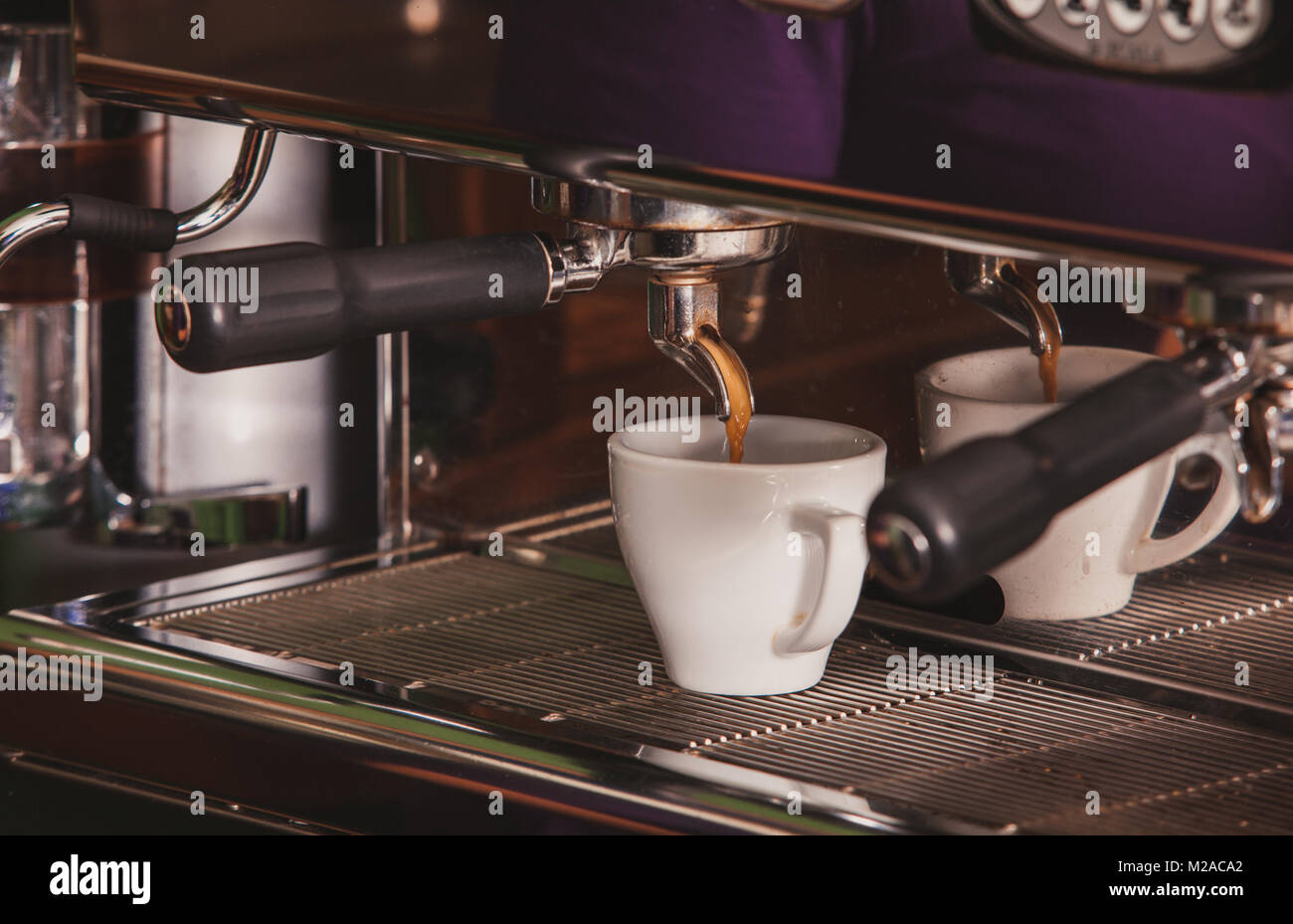 Process of preparation espresso Stock Photo - Alamy