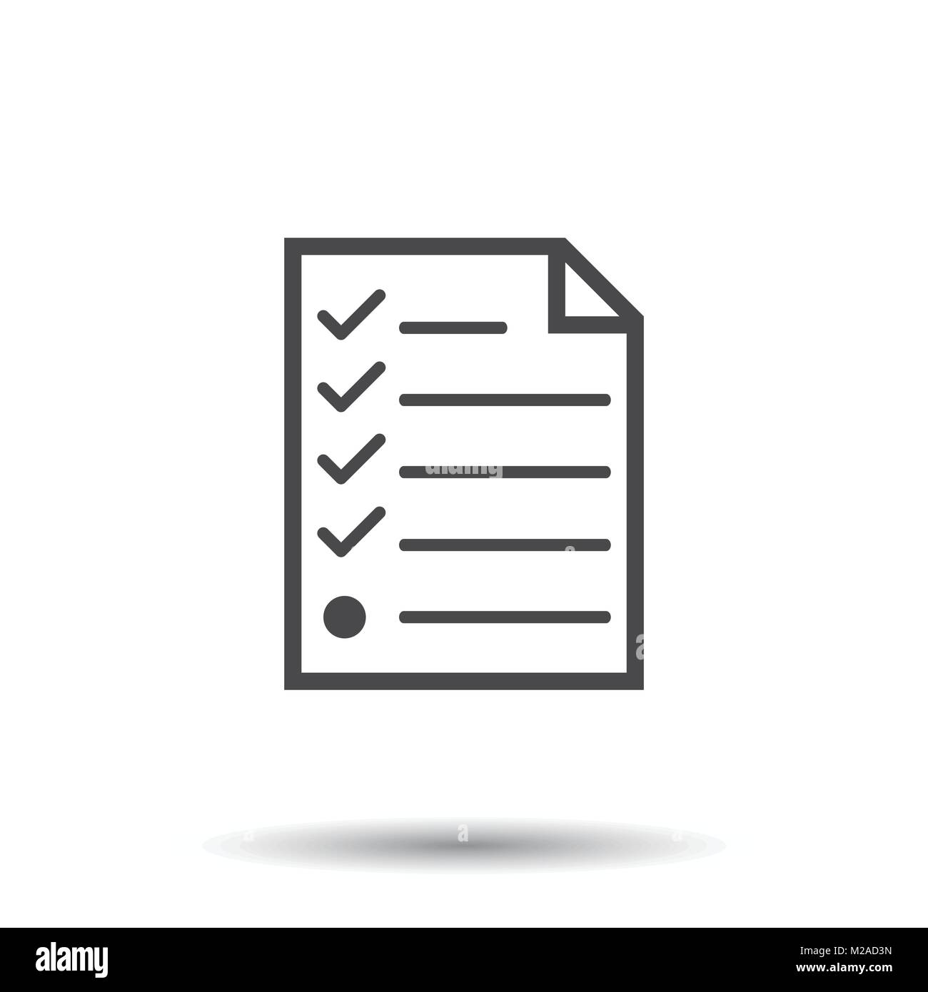 Сhecklist icon. Flat vector illustration. Document check sign symbol ...