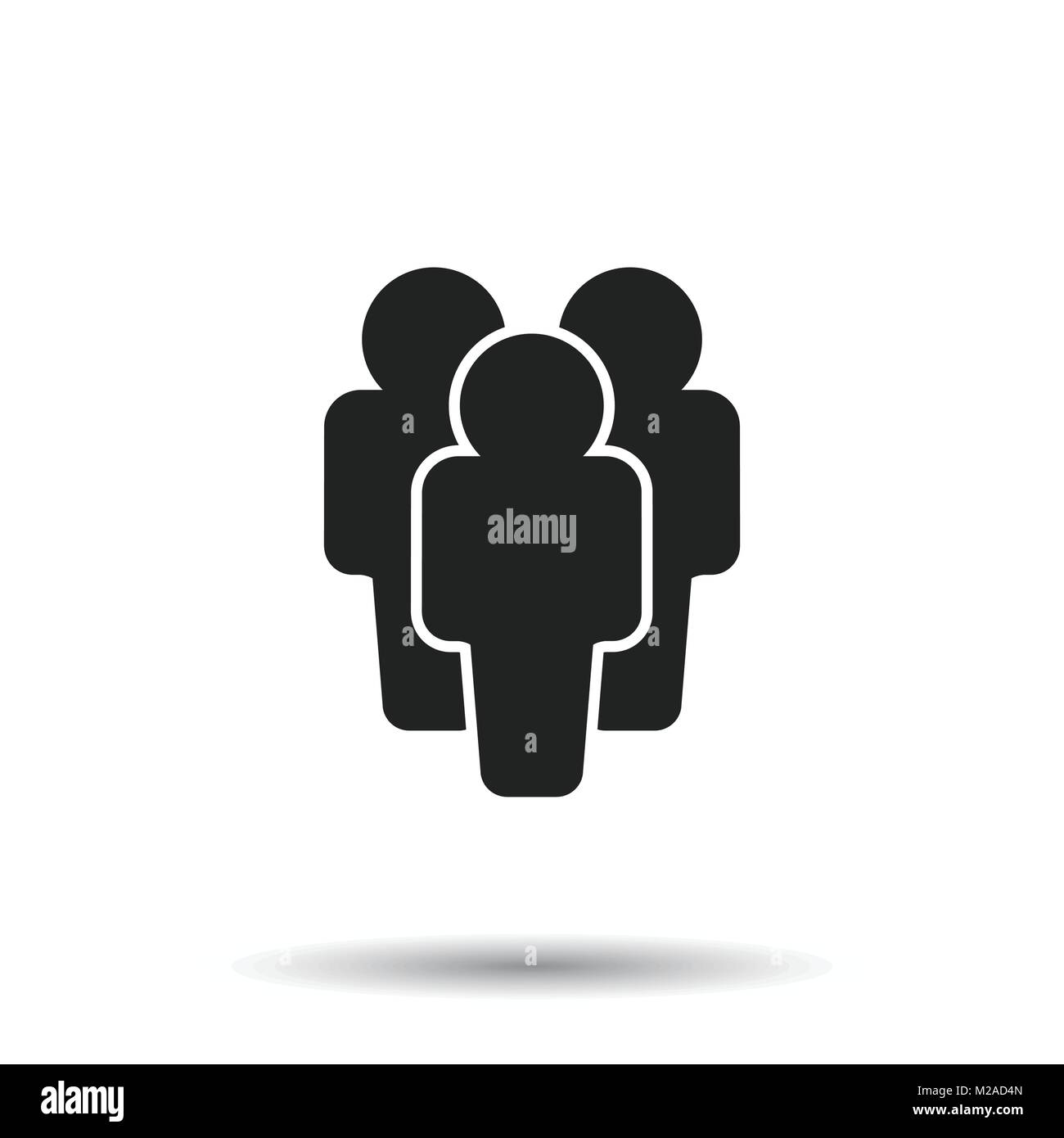 People icon. Flat vector illustration. People sign symbol with shadow ...