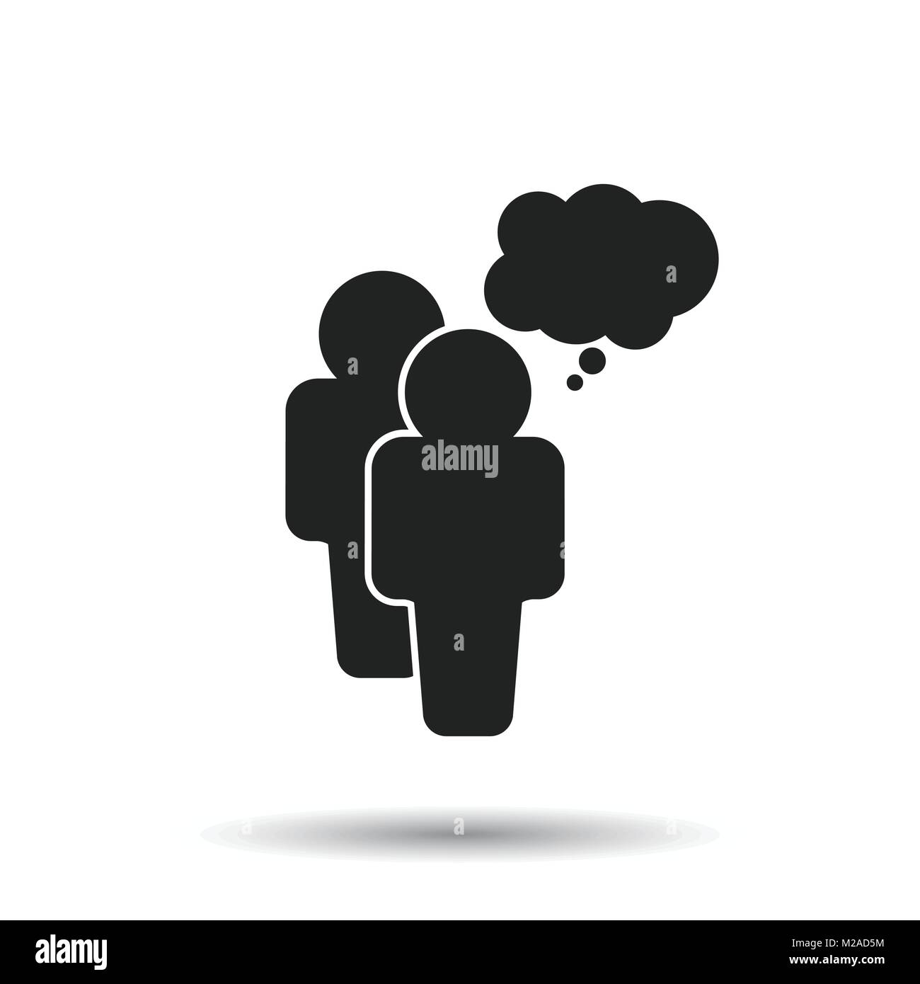 People with bubble icon. Flat vector illustration. People sign symbol ...