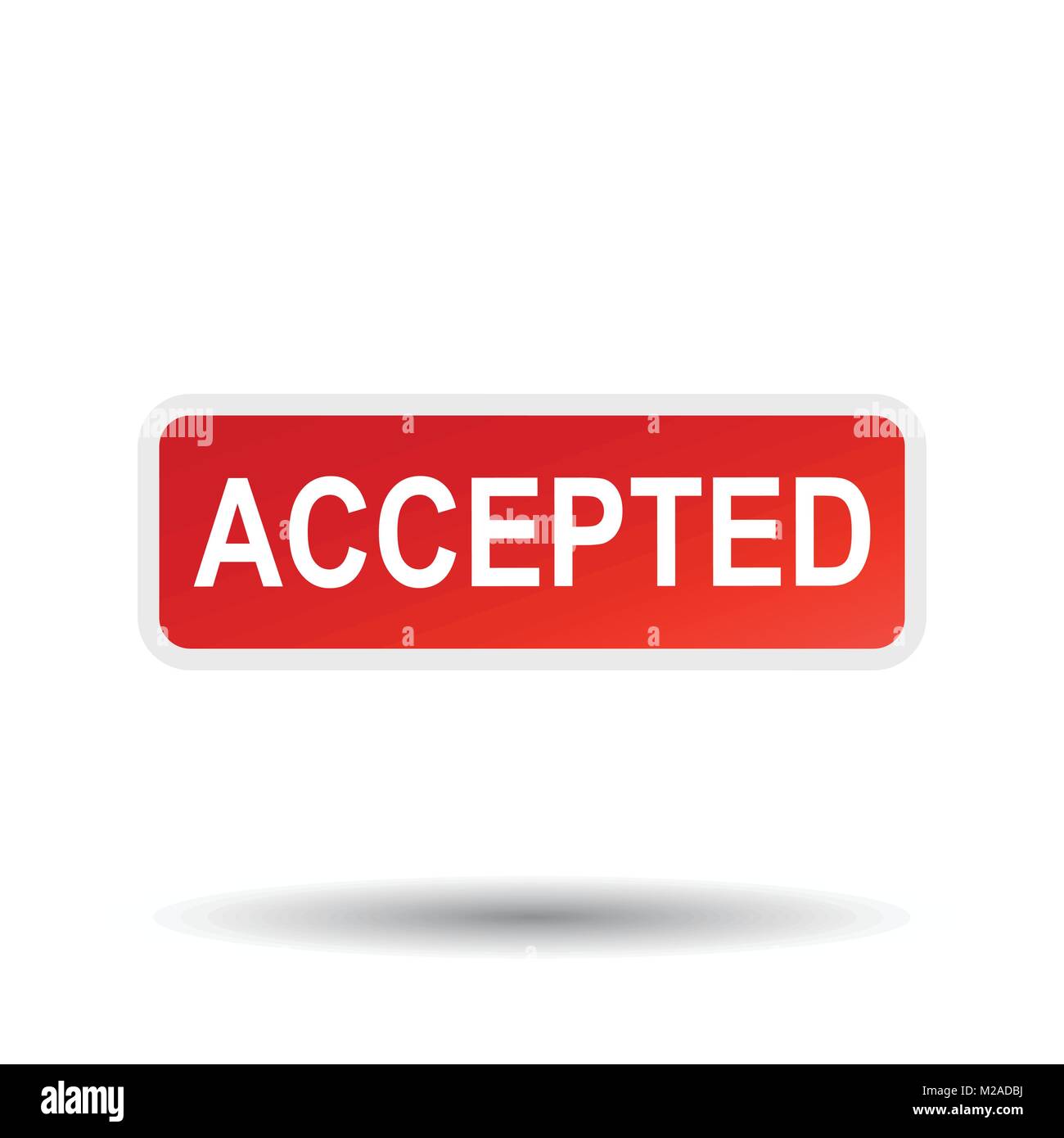 Accepted vector stamp. Flat vector illustration with shadow on white ...