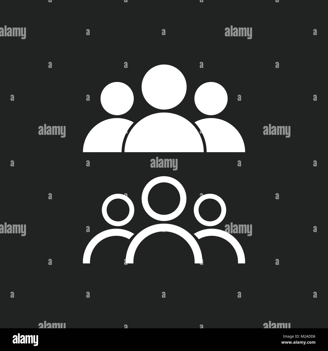 People icon. Flat vector illustration. People sign symbol with shadow ...