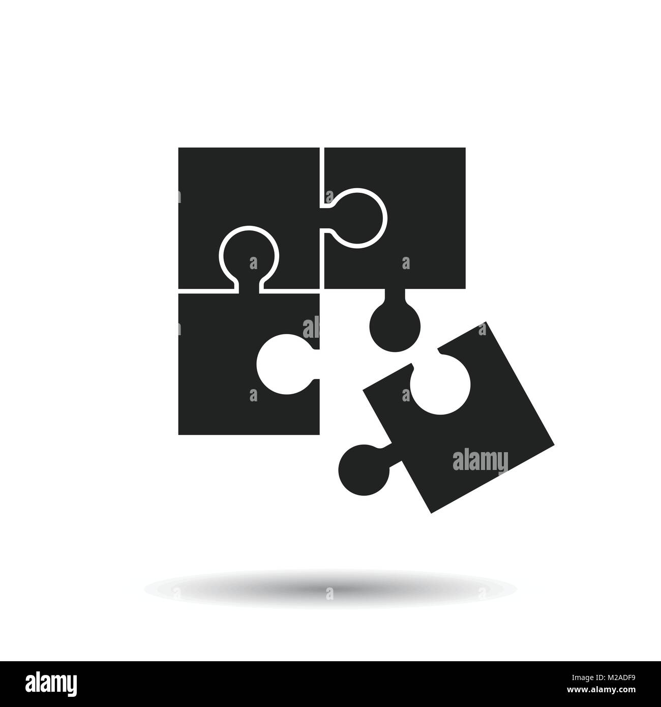 Puzzle icon. Flat vector illustration. Puzzle game sign symbol with ...