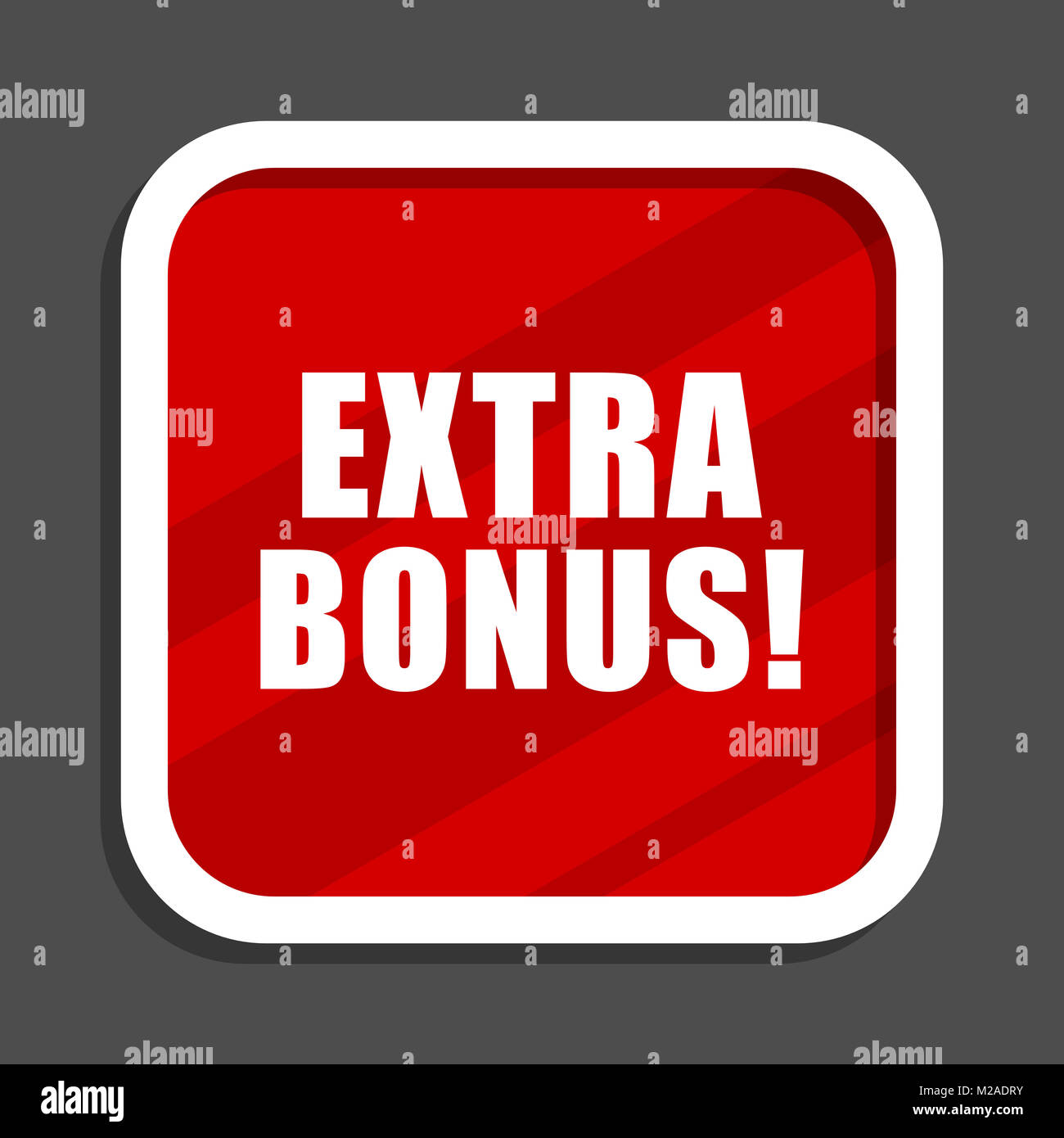 Extra bonus icon. Flat design square internet banner Stock Photo - Alamy
