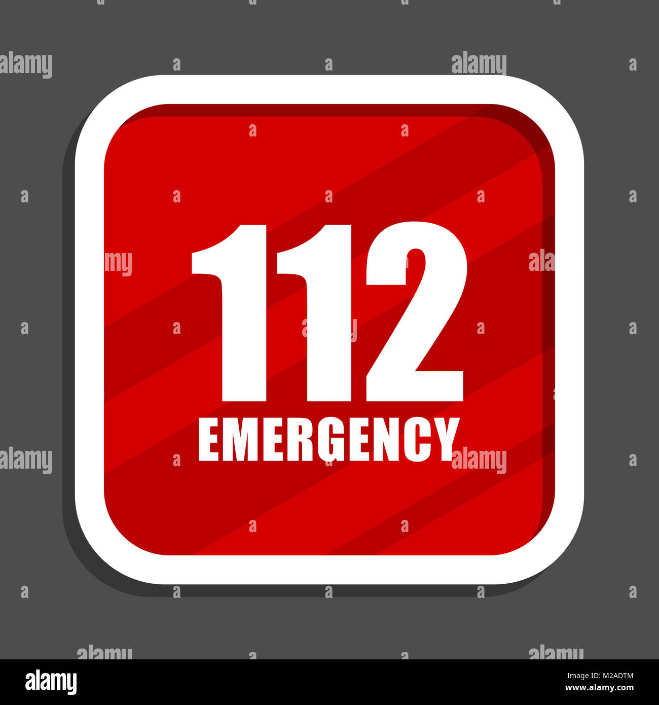 Number emergency 112 icon. Flat design square internet banner Stock ...