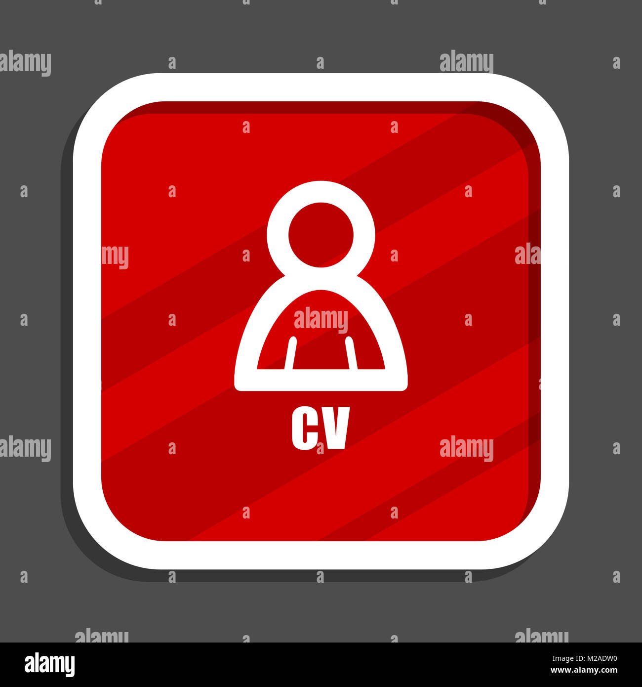 Cv icon. Flat design square internet banner Stock Photo - Alamy