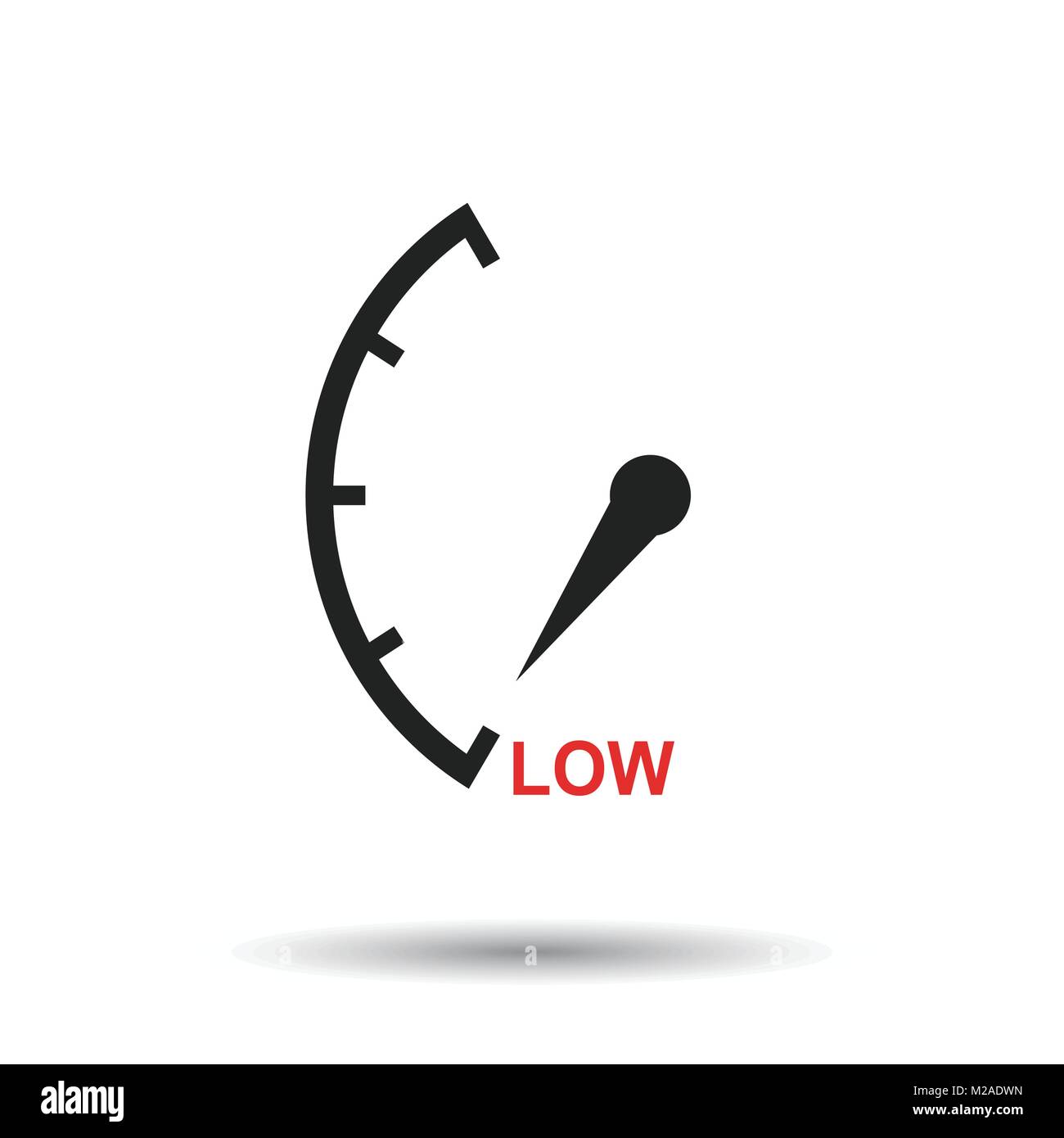 Speedometer, tachometer, fuel low level icon. Flat vector illustration ...
