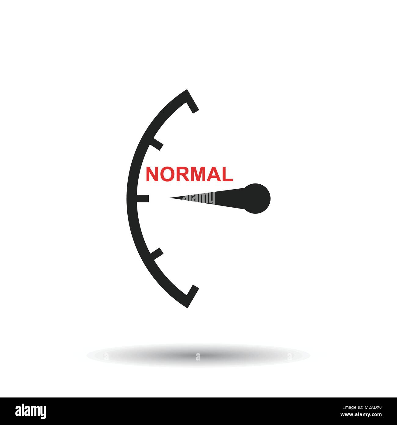 Speedometer, tachometer, fuel normal level icon. Flat vector ...