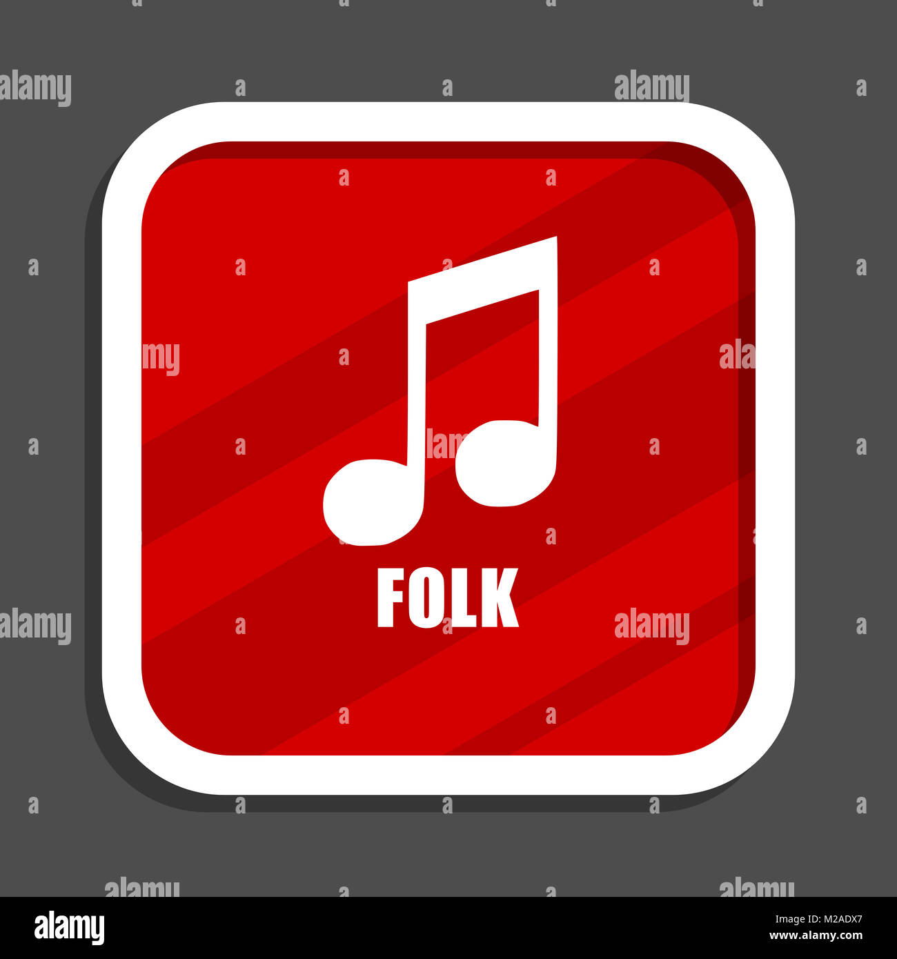 Folk music icon. Flat design square internet banner Stock Photo - Alamy