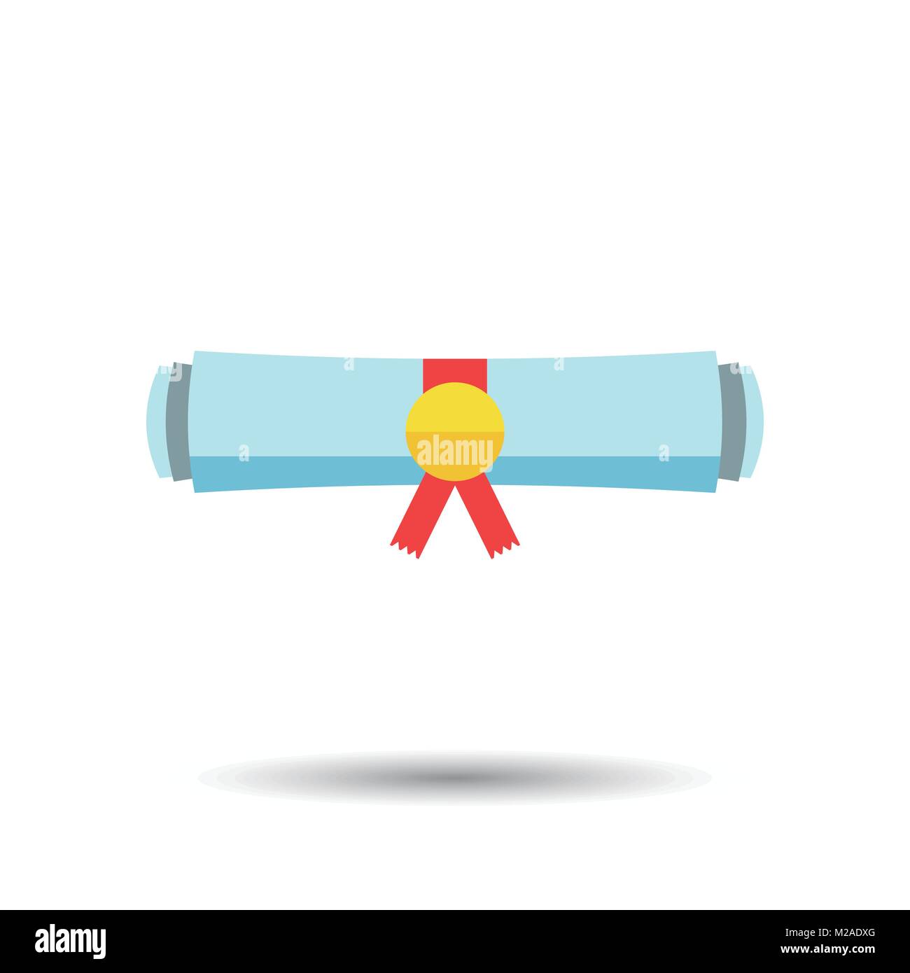 Diploma rolled scroll flat design icon. Finish education symbol ...