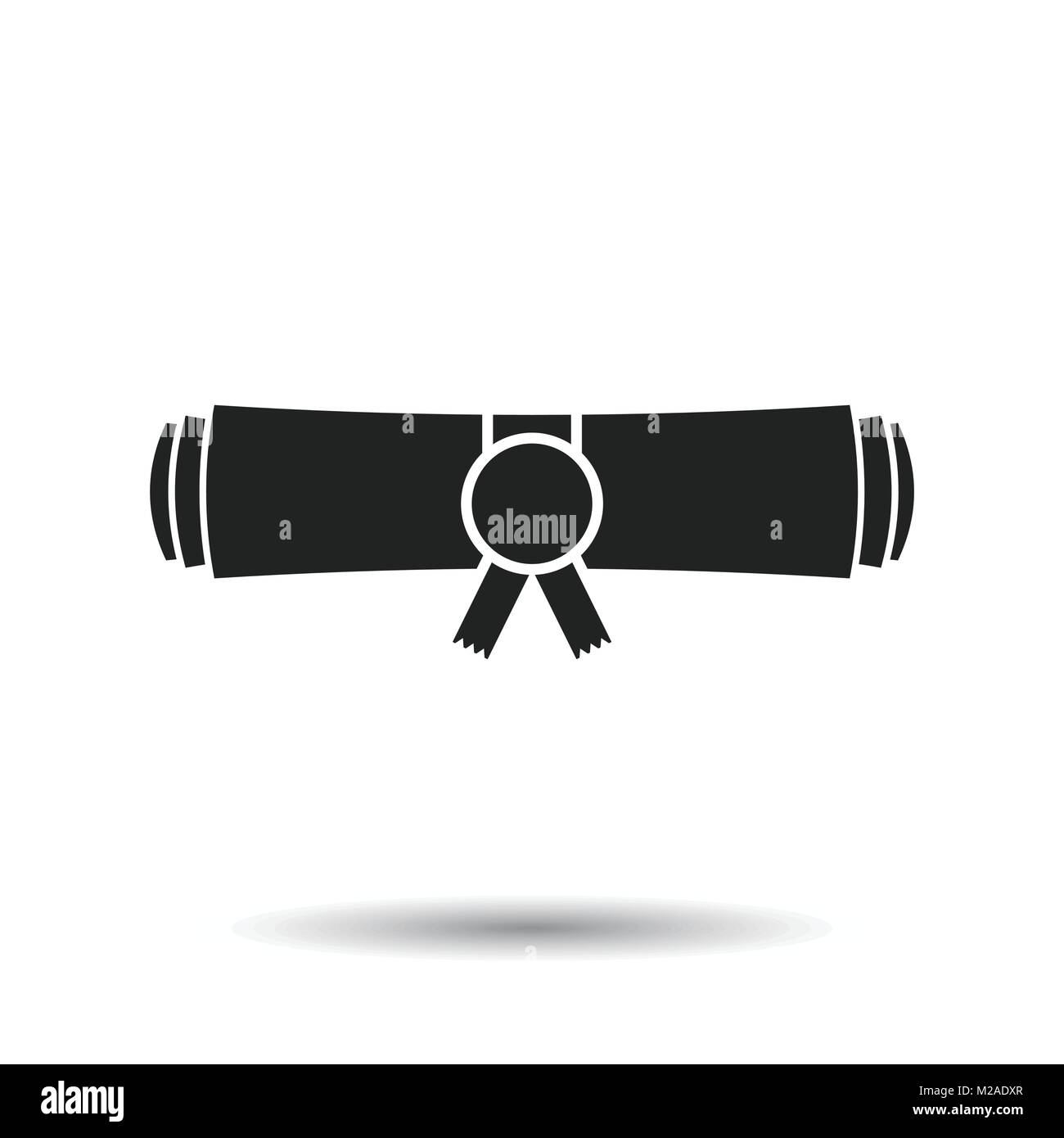 Diploma rolled scroll flat design icon. Finish education symbol ...