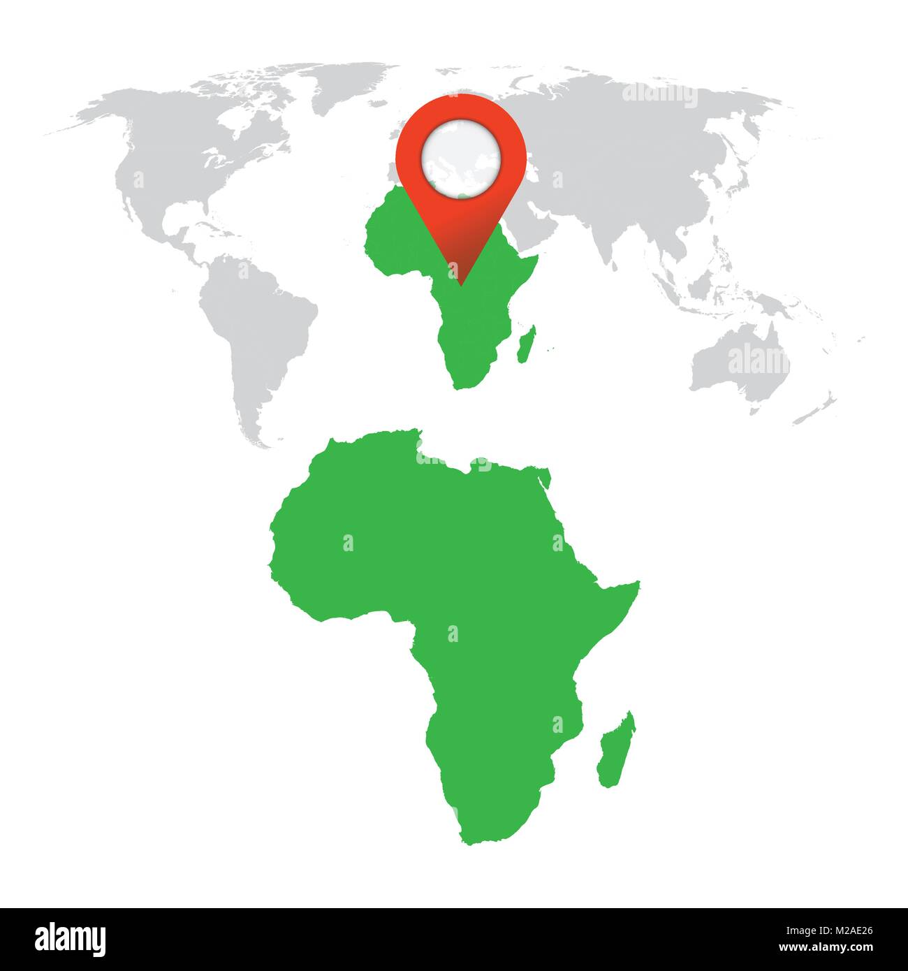 Detailed map of Africa and World map navigation set. Flat vector ...