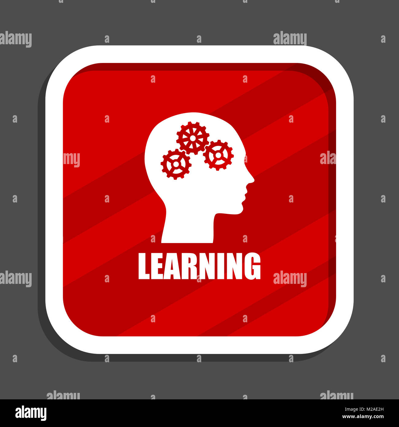 Learning icon. Flat design square internet banner Stock Photo - Alamy