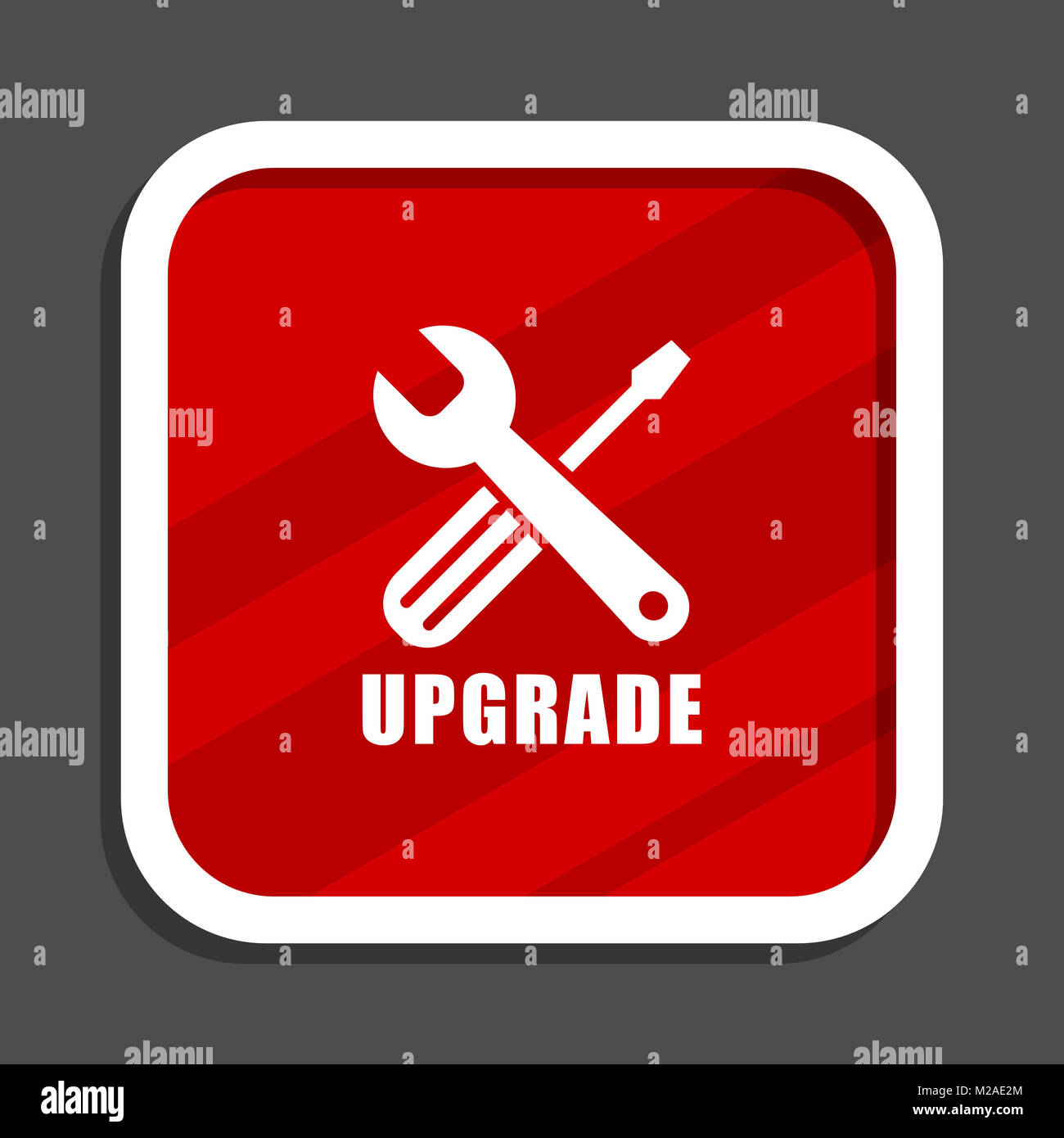 Upgrade icon. Flat design square internet banner Stock Photo - Alamy