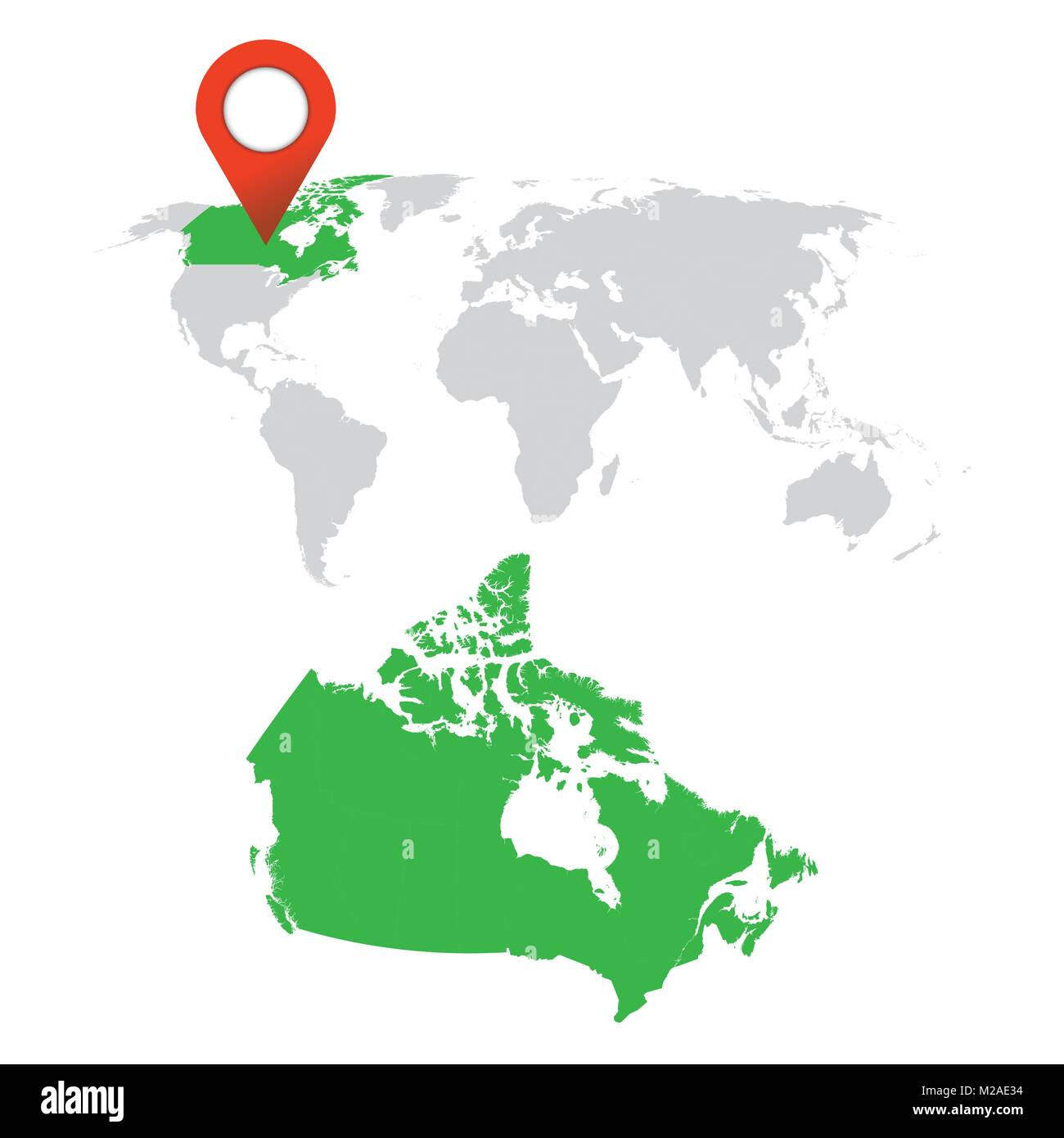 Detailed map of Canada and World map navigation set. Flat vector ...