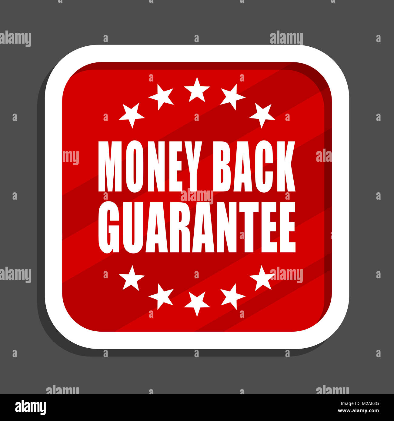 Money back guarantee icon. Flat design square internet banner Stock ...