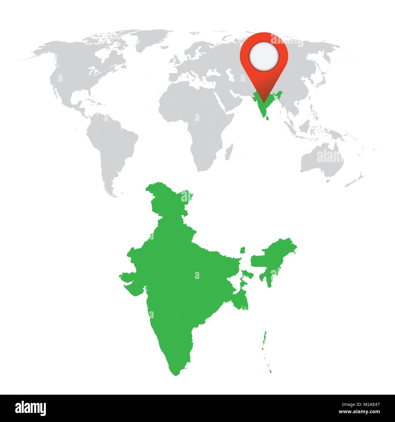 Detailed map of India and World map navigation set. Flat vector ...