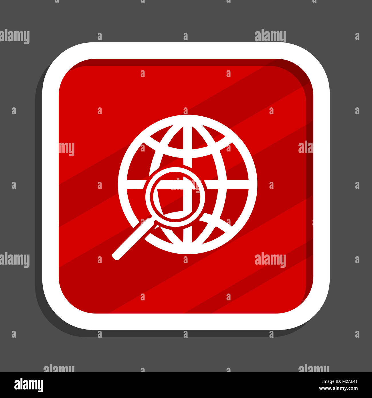 Search icon. Flat design square internet banner Stock Photo - Alamy
