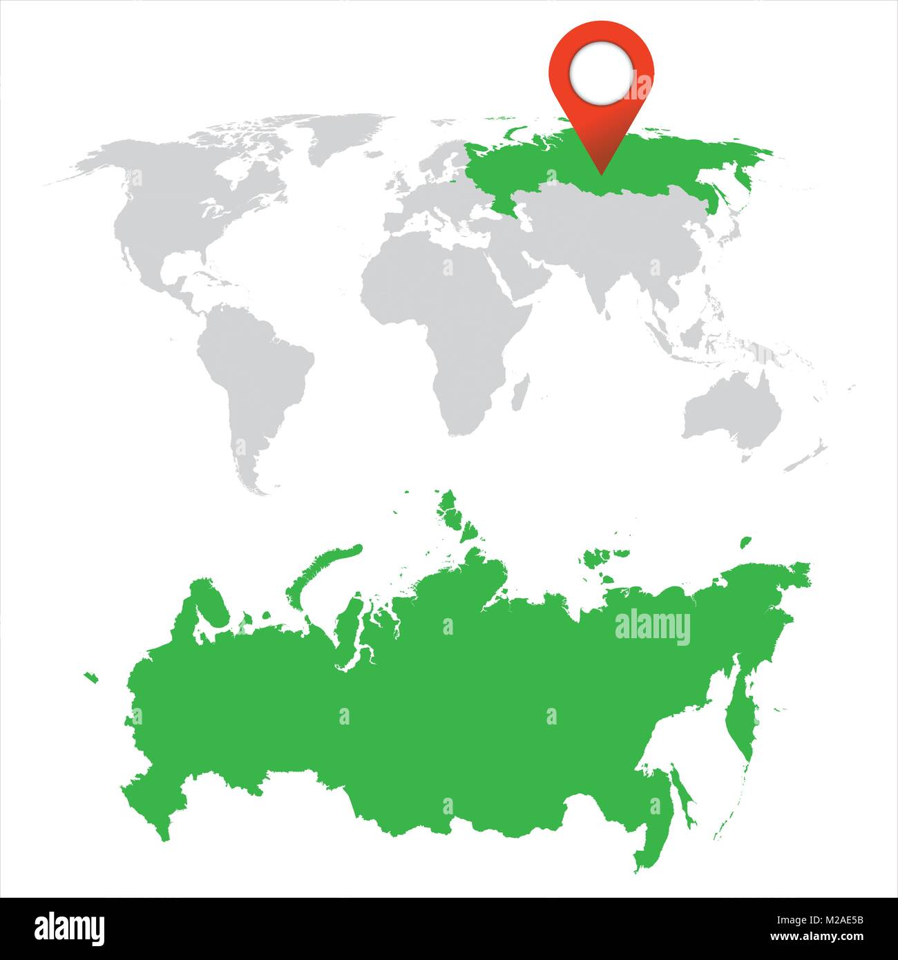 Detailed map of Russia and World map navigation set. Flat vector ...
