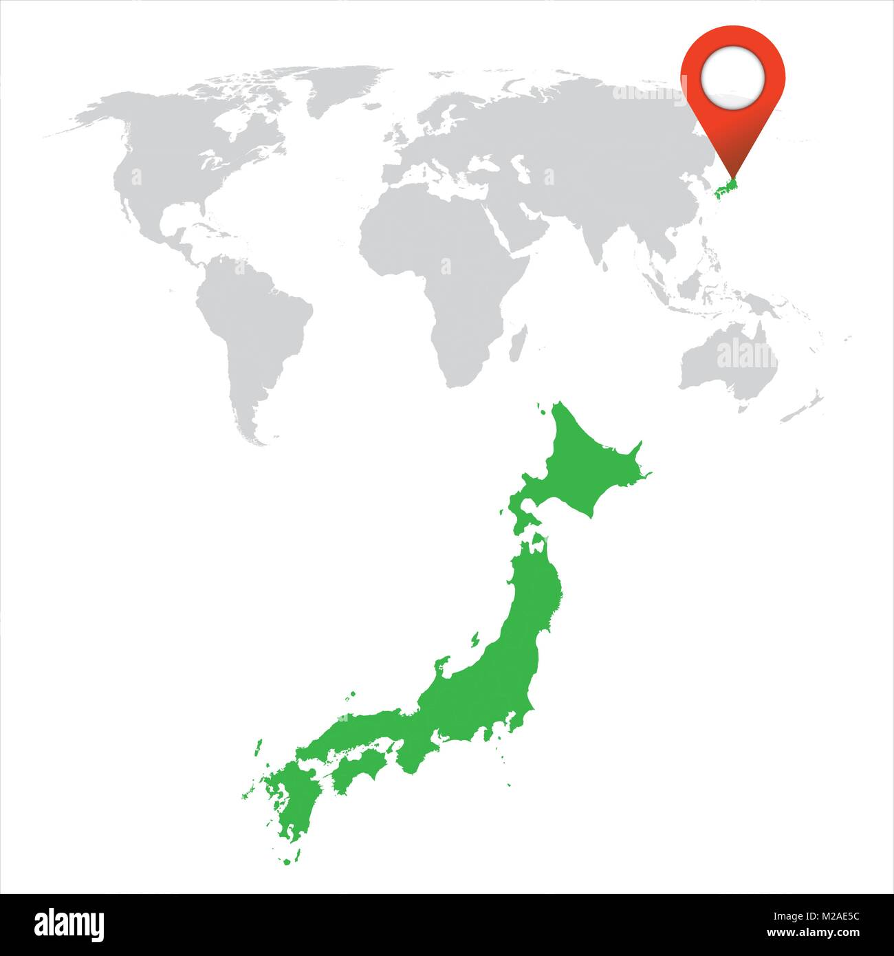 Detailed map of Japan and World map navigation set. Flat vector ...
