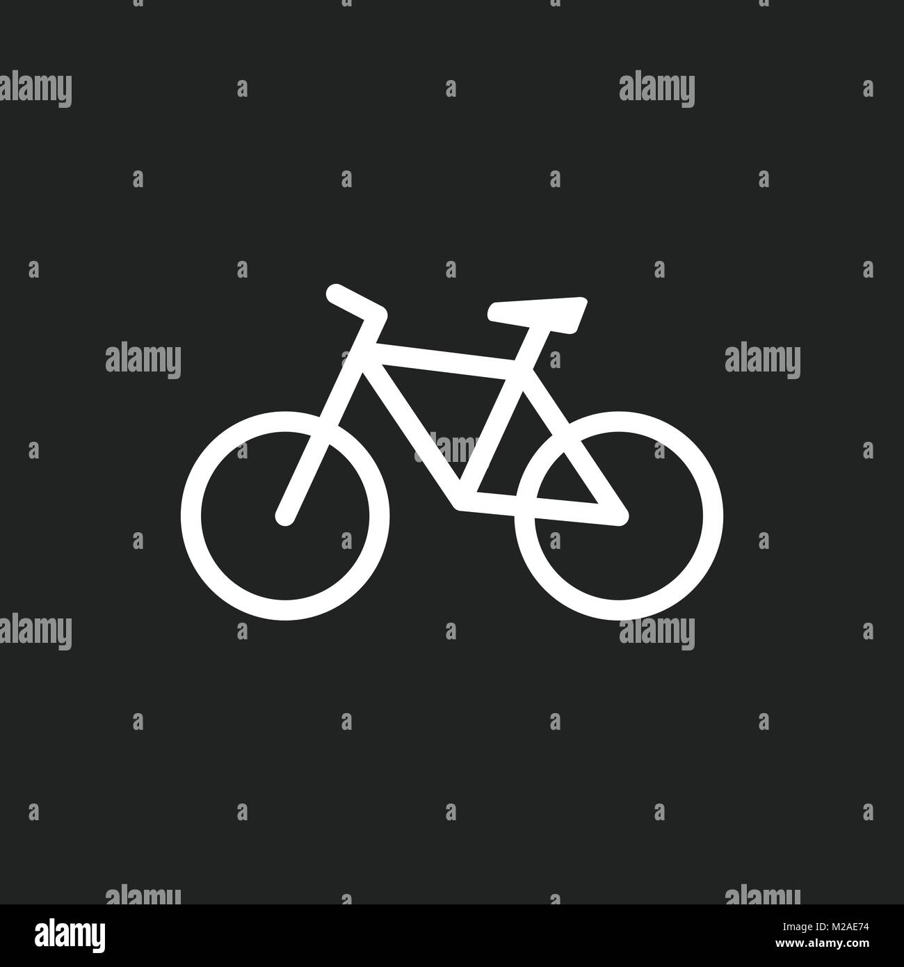 Bike icon on black background. Bicycle vector illustration in flat ...