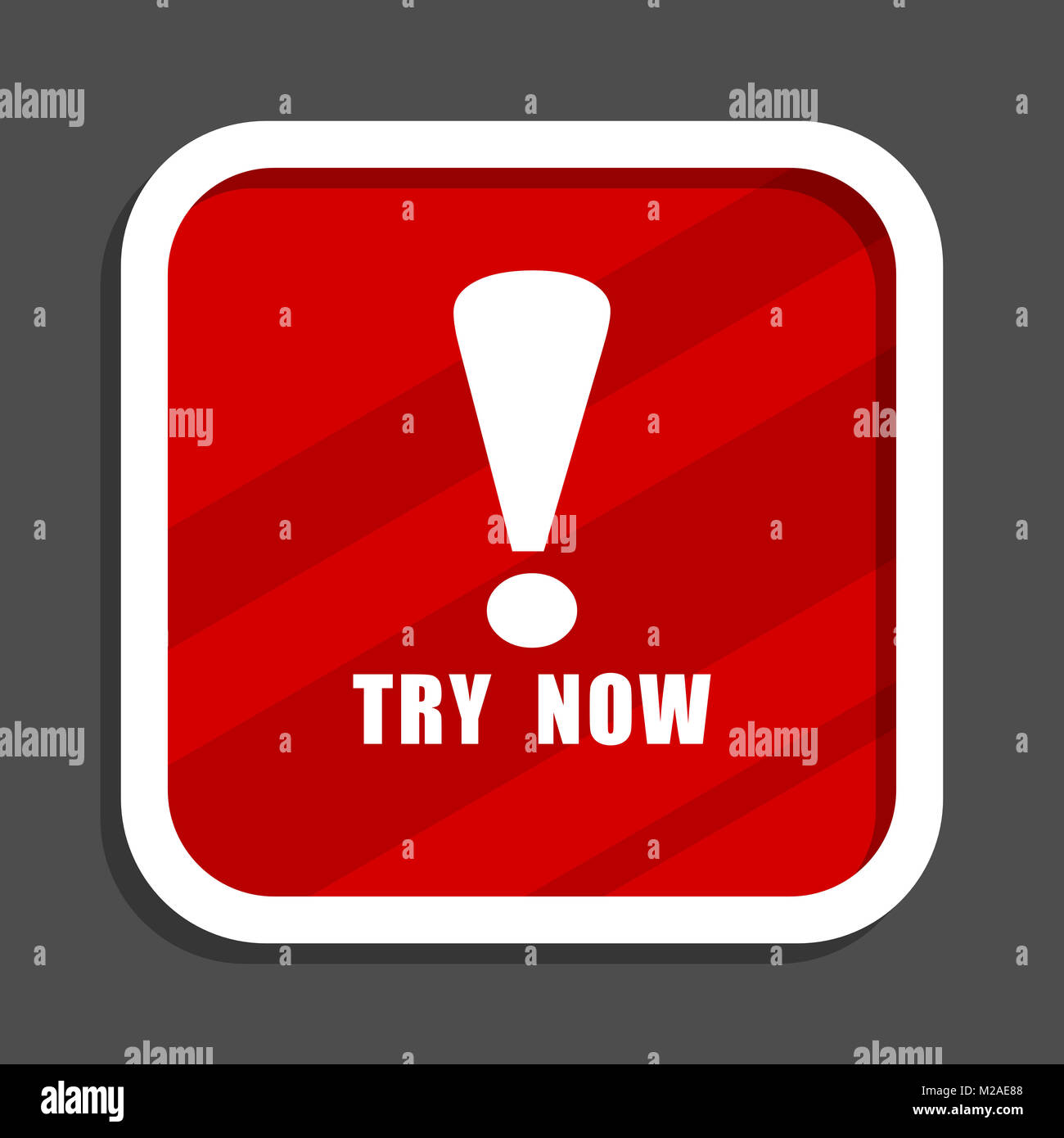 Try now icon. Flat design square internet banner Stock Photo - Alamy