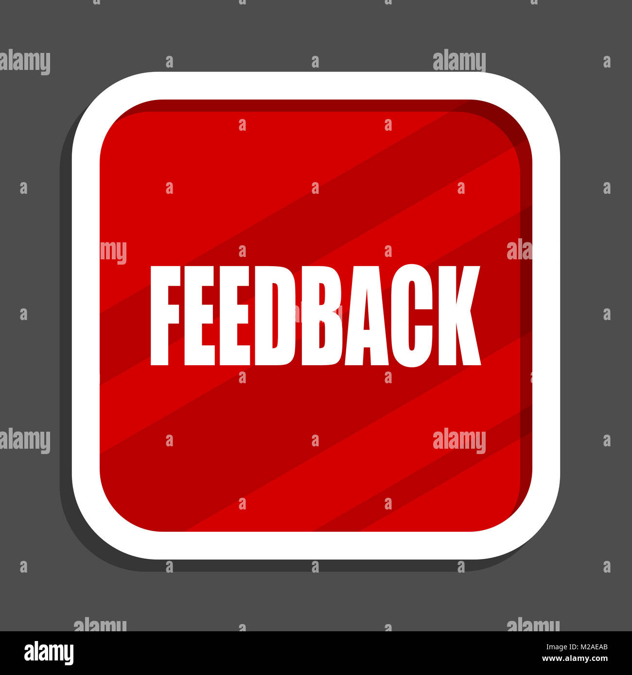 Feedback icon. Flat design square internet banner Stock Photo - Alamy