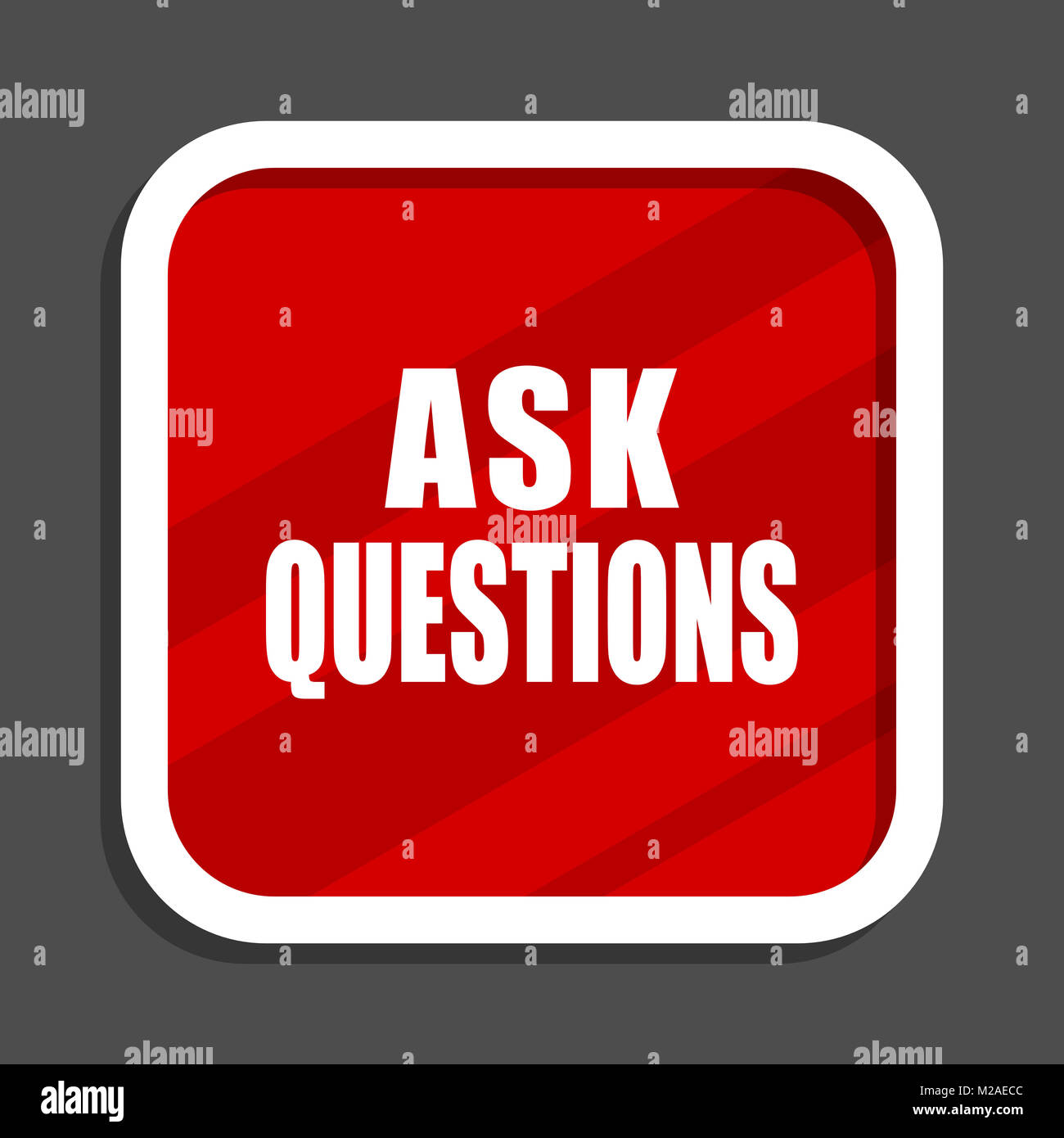 Ask questions icon. Flat design square internet banner Stock Photo - Alamy