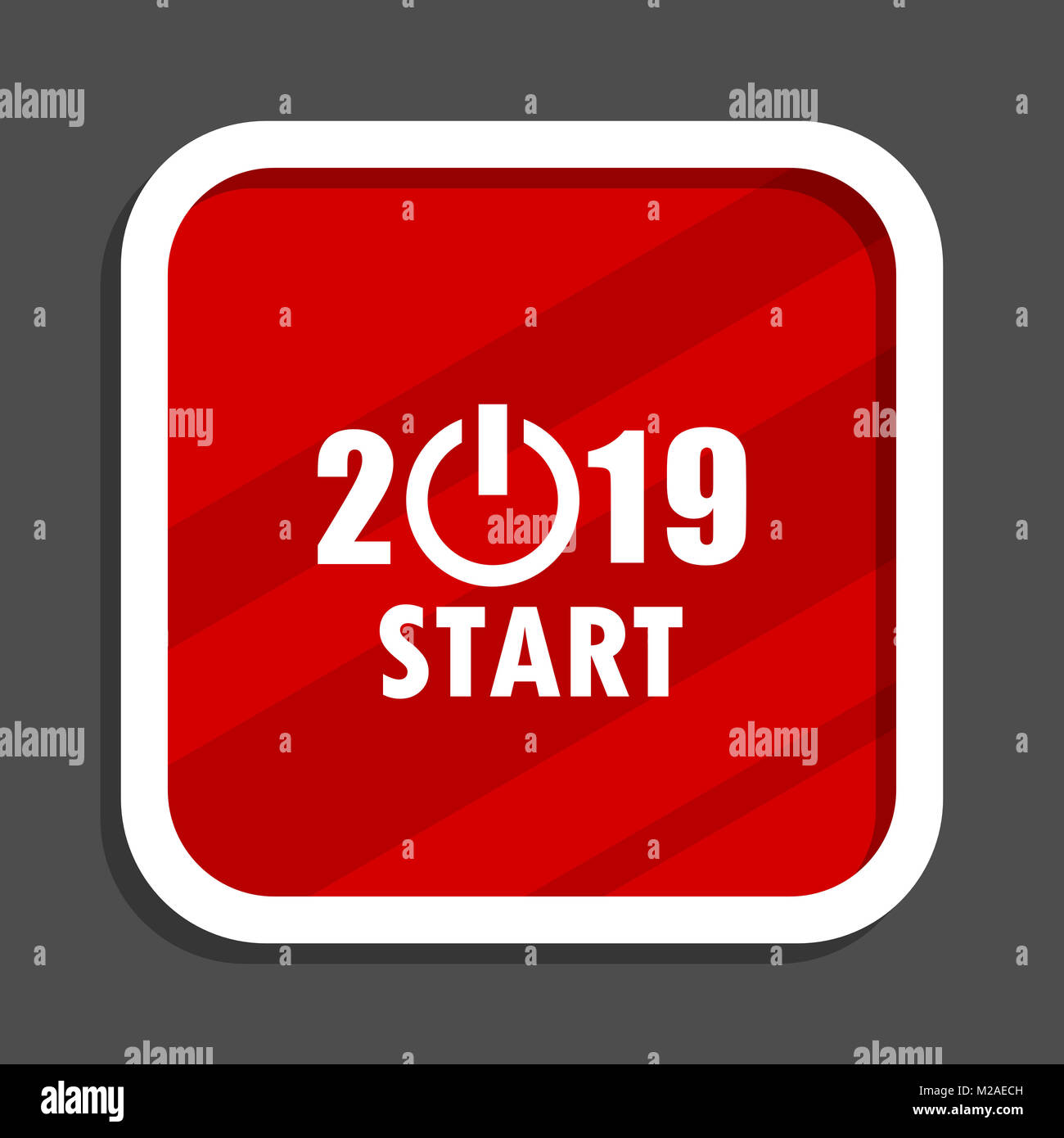 New year 2019 icon. Flat design square internet banner Stock Photo - Alamy